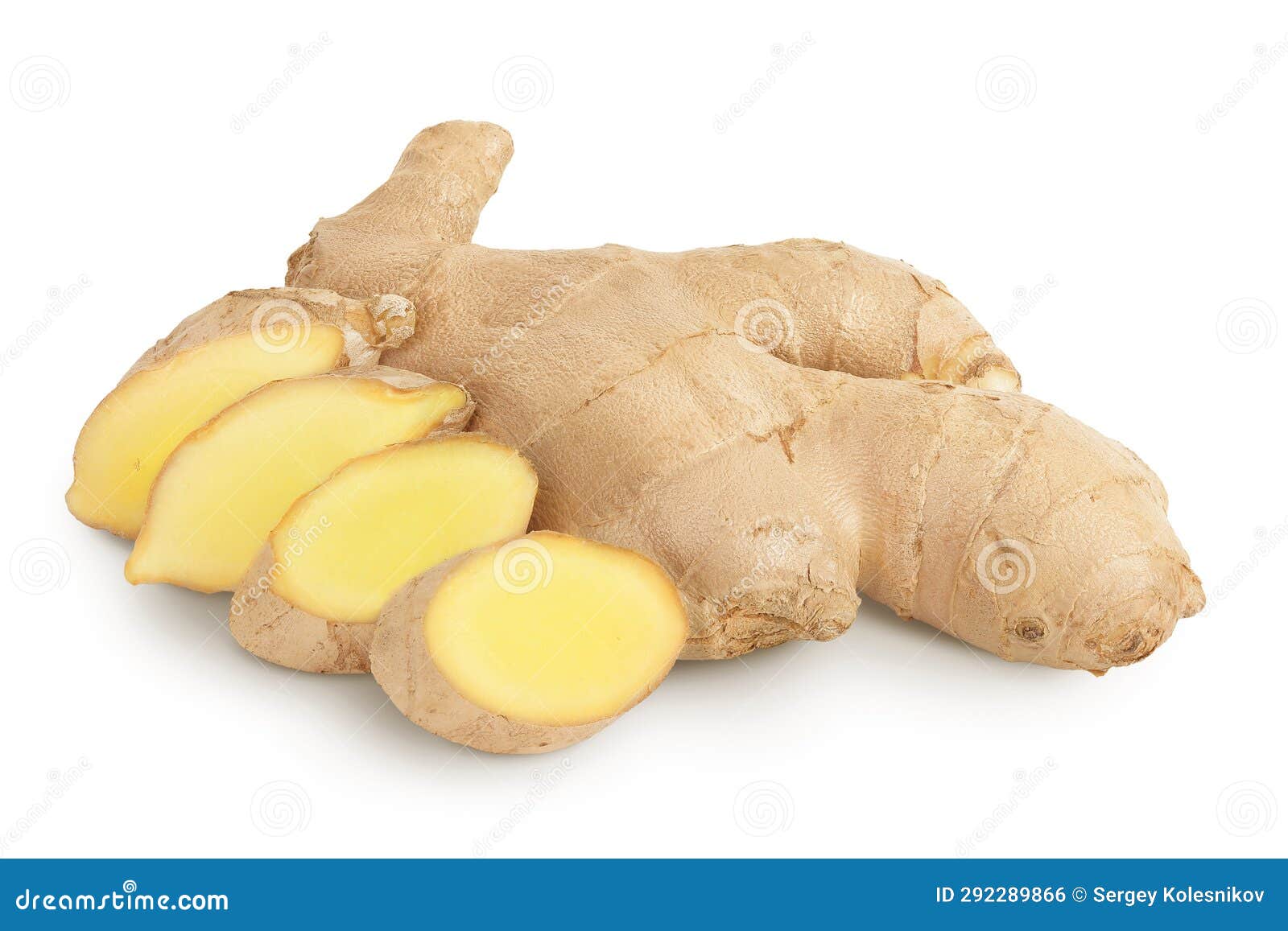 Fresh Ginger Root and Slices Isolated on White Background Stock Photo ...