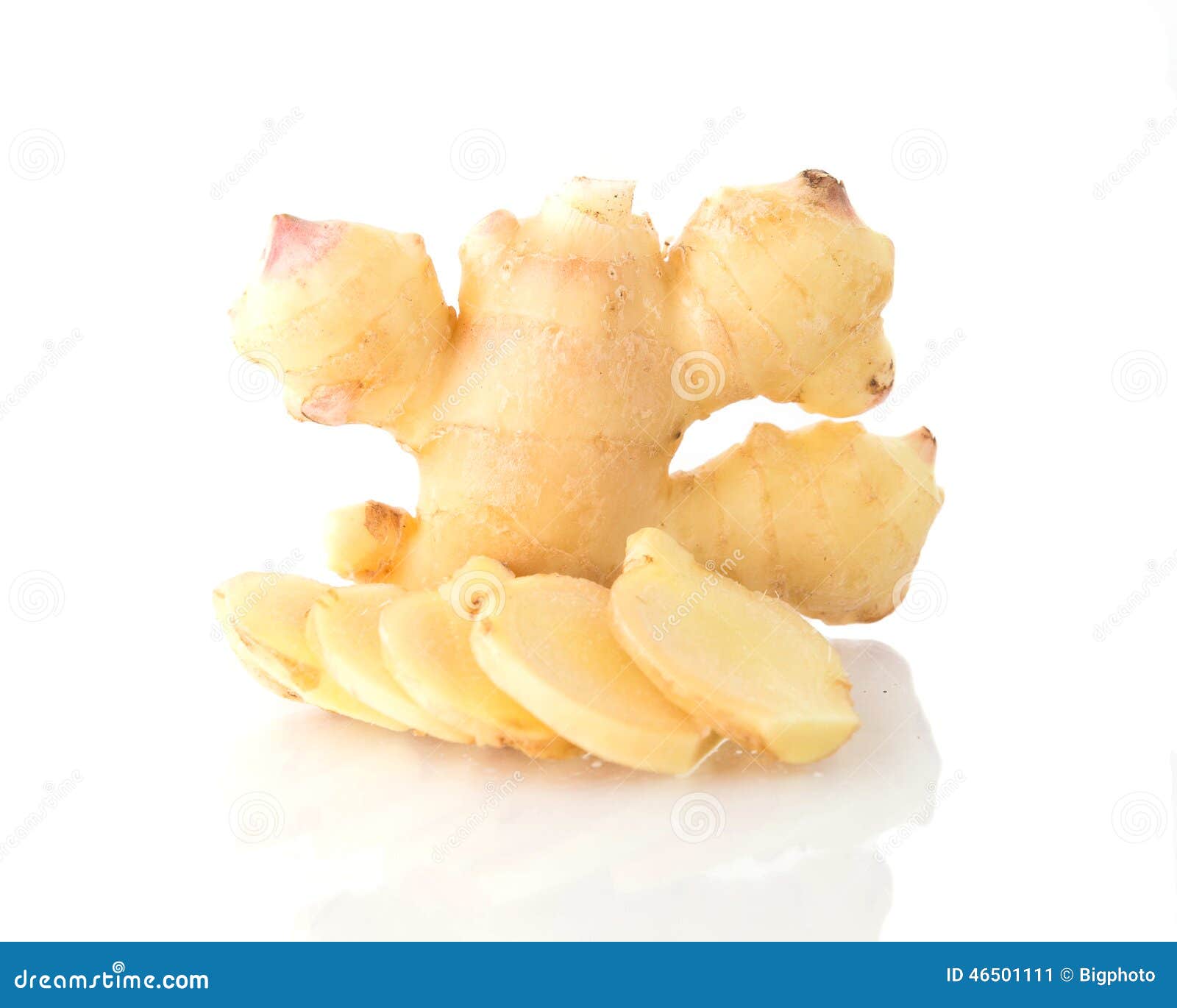 Fresh Ginger on White Background Stock Image - Image of culture, flavor ...