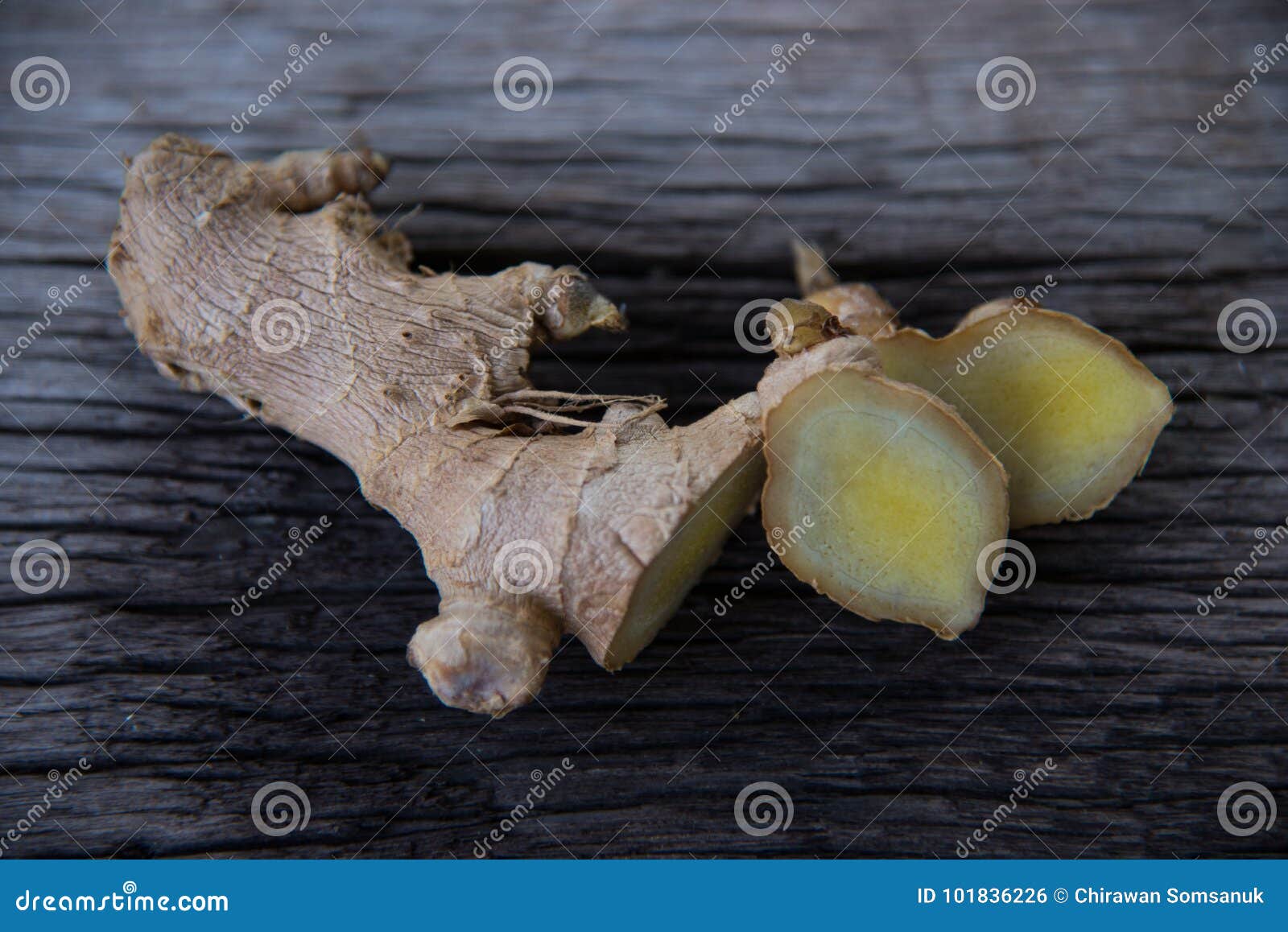 Fresh Ginger on Wood Texture. Stock Photo - Image of organic, cuisine ...