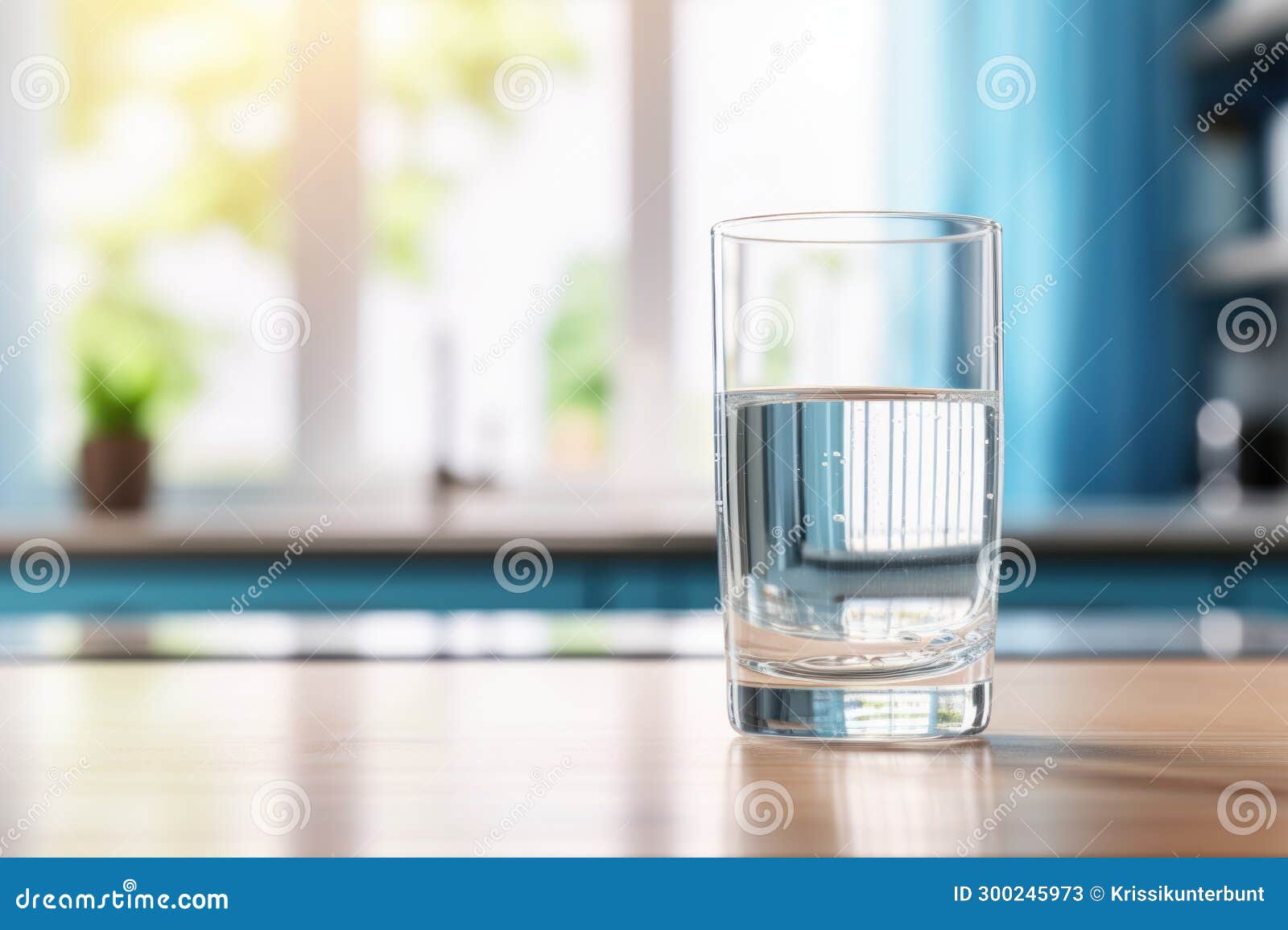 Fresh Glass of Water in Kitchen AI Generated Stock Image - Image of ...