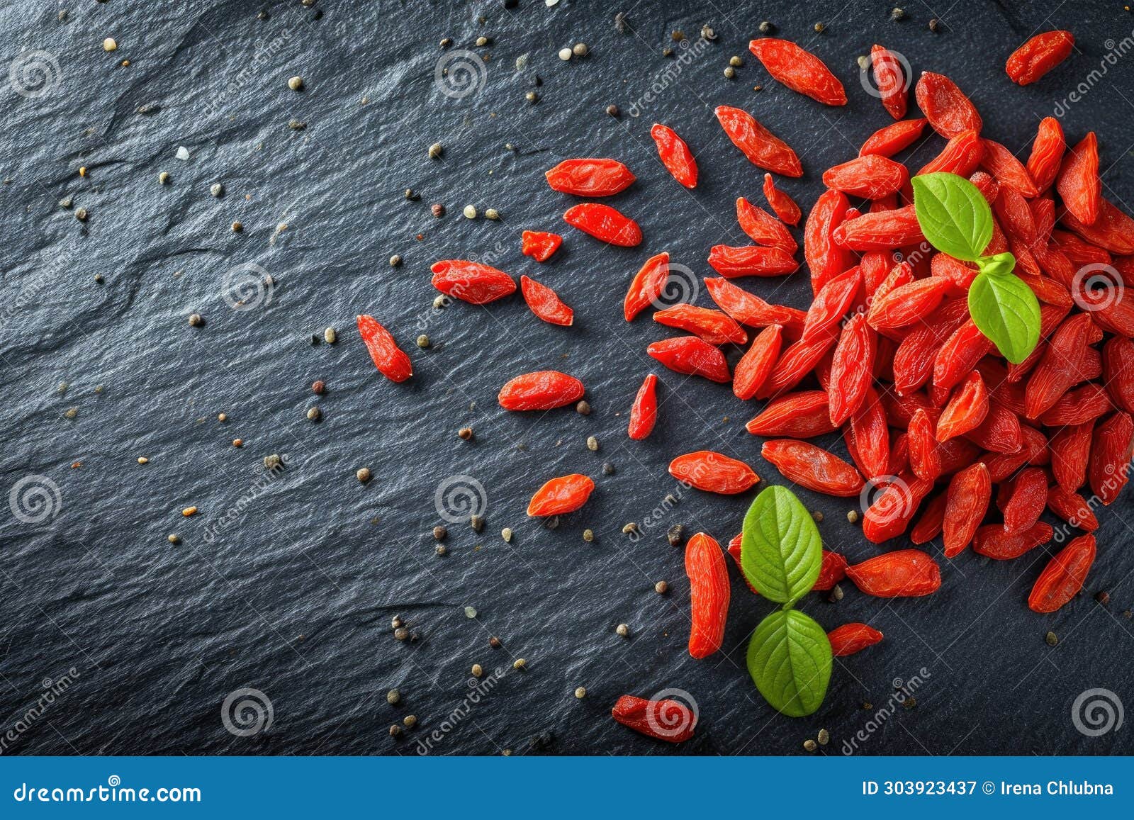 Fresh Goji Berries on Dark Rough Stone Table Stock Illustration ...
