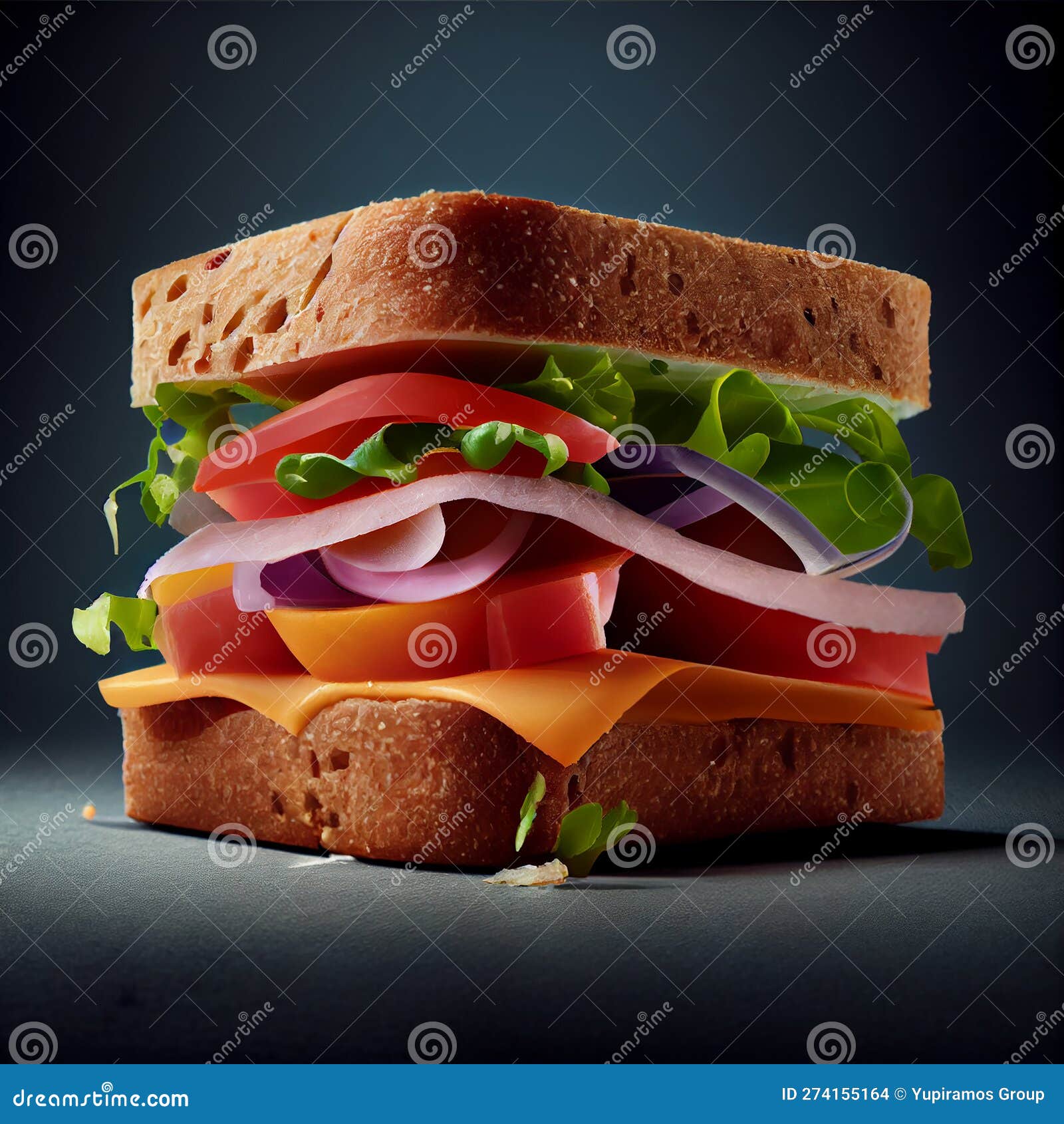 Fresh Gourmet Sandwich Stack with Healthy Vegetables Generated by AI ...