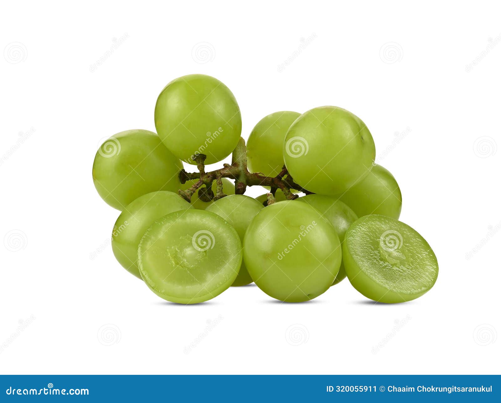 Shine Muscat Grapes Isolated on White Background Stock Image - Image of ...