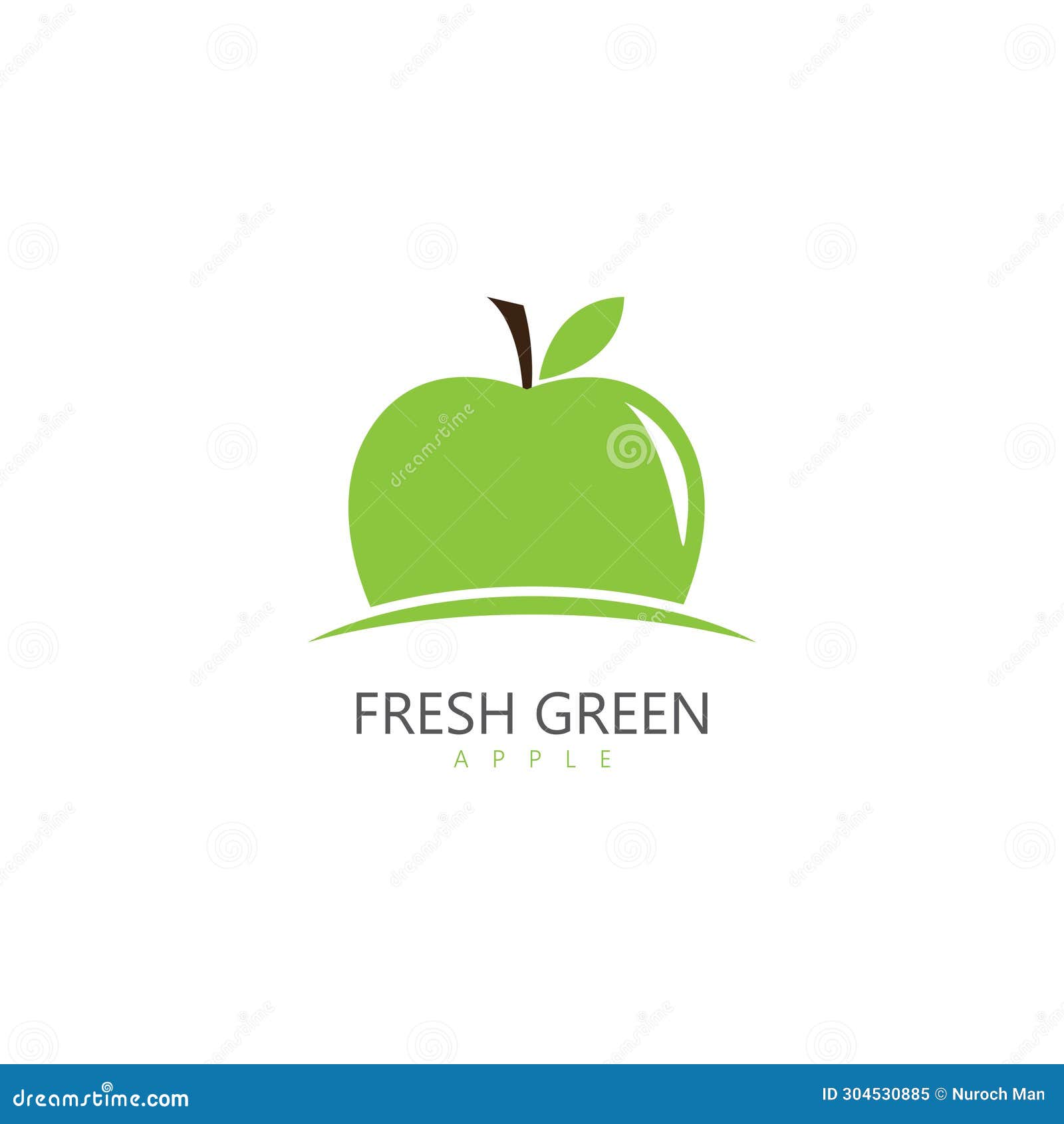 Fresh Green Apple Logo Healthy Food Vector Icon Stock Illustration ...