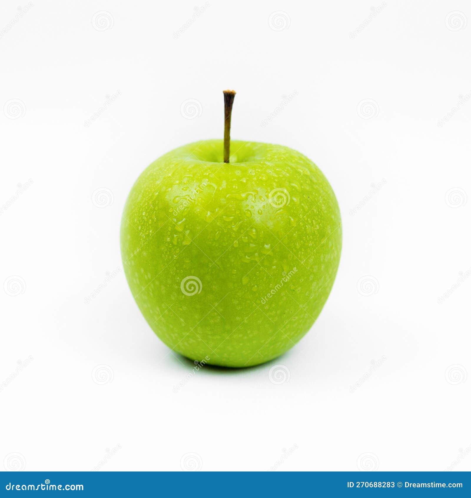 A Fresh Green Apple on White Background Stock Image - Image of tomato ...