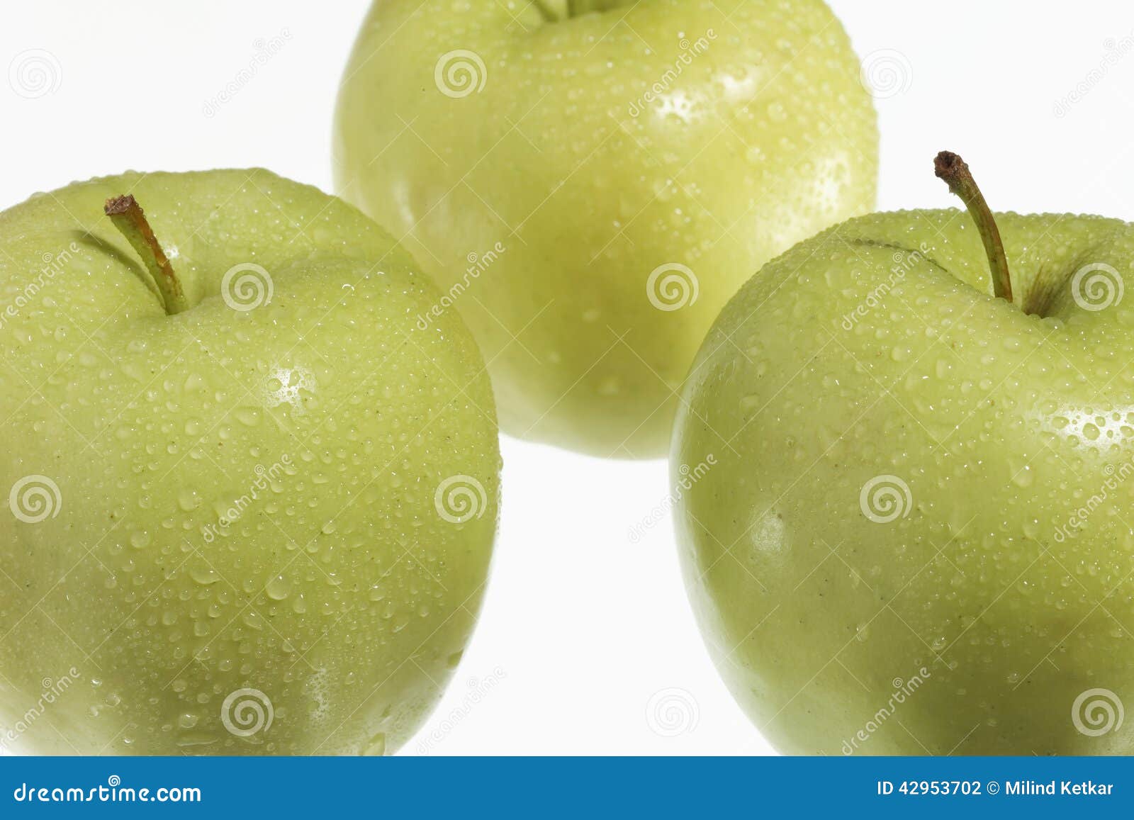 Fresh green apples. stock photo. Image of breakfast, healthy - 42953702