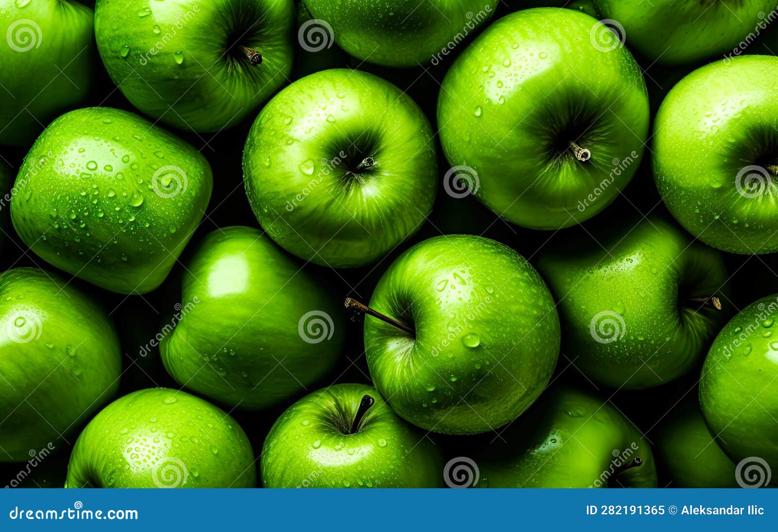 Fresh Green Apples. Top View. Generative Ai Image Stock Illustration ...