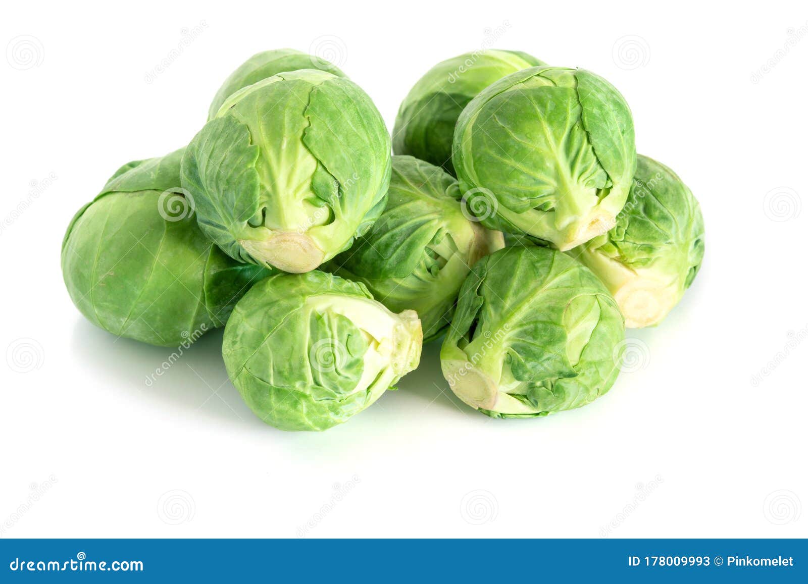 The Fresh Green Brussel Sprouts Vegetable on White Background Stock ...