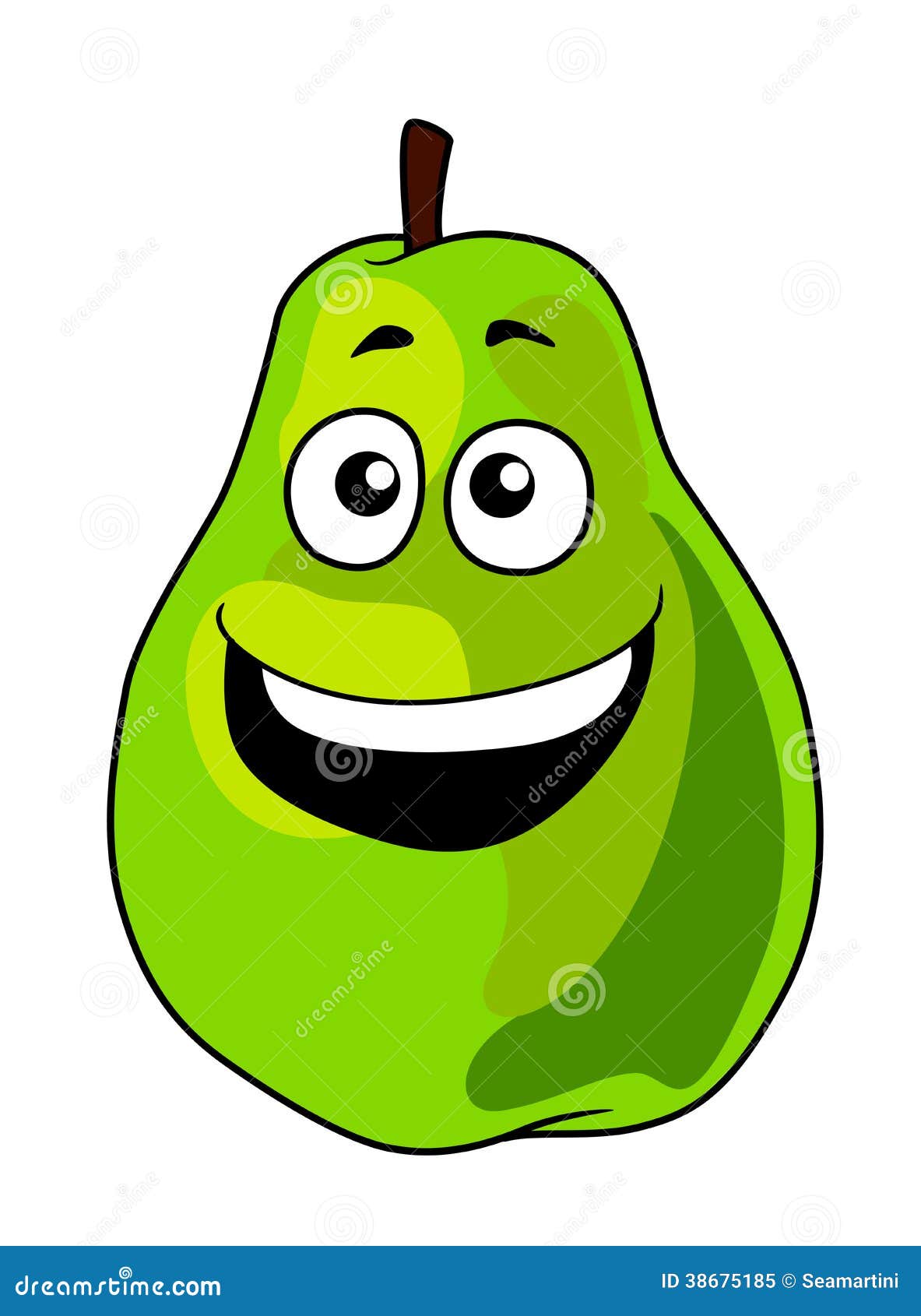 Fresh Green Cartoon Pear Fruit Stock Vector - Illustration of pear ...