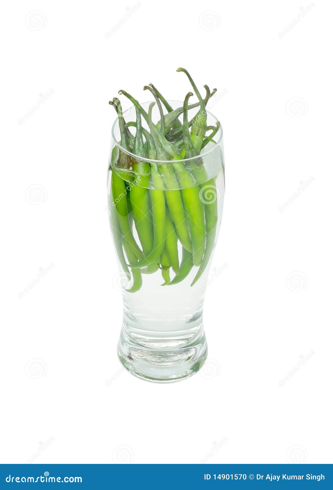 Fresh Green Chillies in a Glass Full of Water Stock Photo - Image of ...