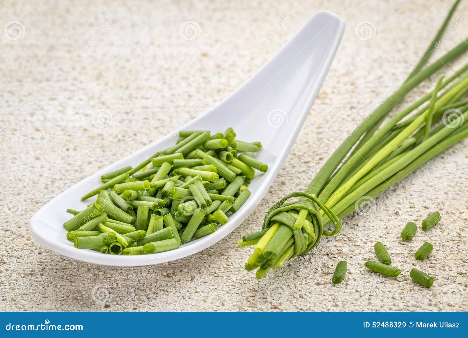 Fresh green chives stock image. Image of fresh, wood - 52488329