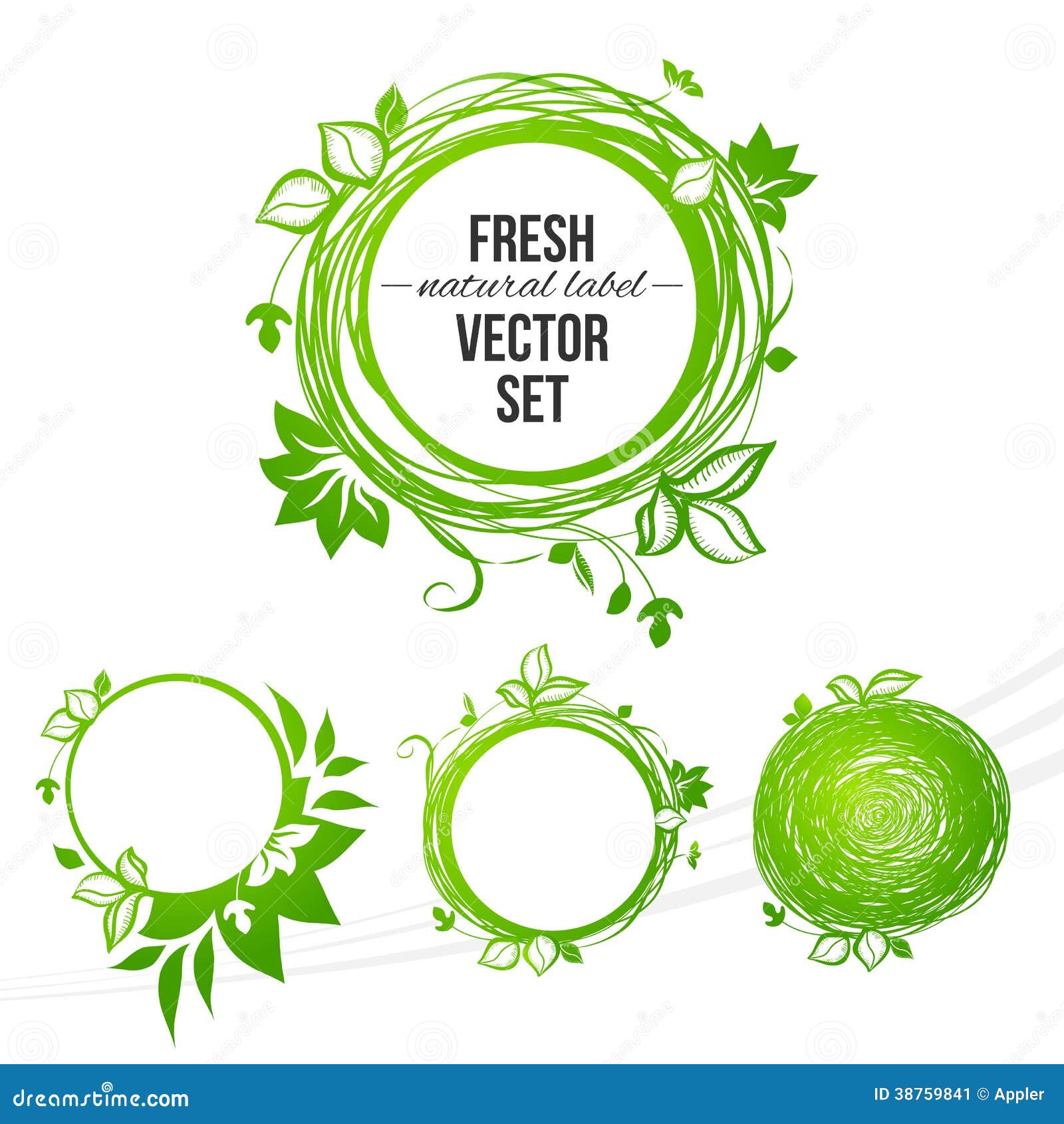 Fresh green circle label stock illustration. Illustration of graphic ...