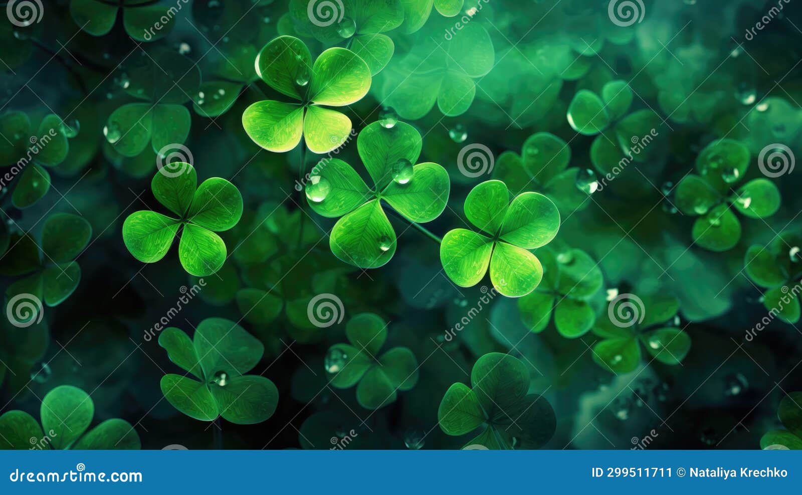 Fresh Green Clover Leaves As Background. St Stock Image - Image of ...