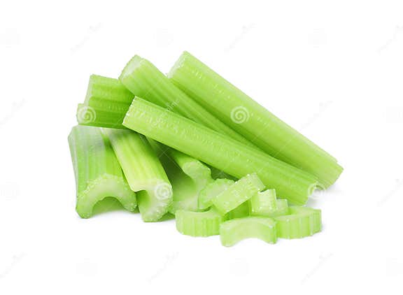 Fresh Green Cut Celery Isolated on White Stock Image - Image of natural ...