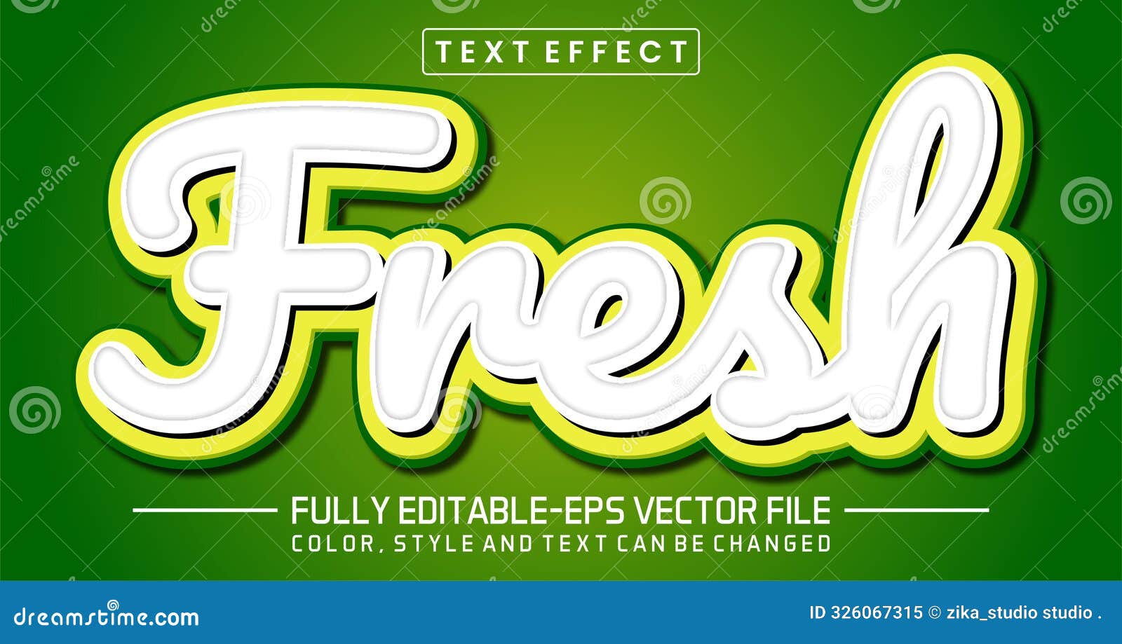 Fresh Green Font Text Effect Editable Stock Illustration - Illustration ...