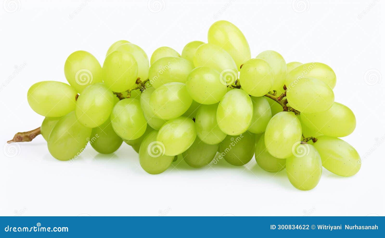 Fresh Green Grape. Bunch of Fresh Green Grape with Leaf Isolated on ...