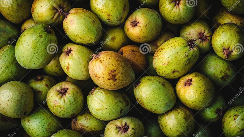 Fresh Green Guava Fruit Background Texture Stock Image - Image of ...
