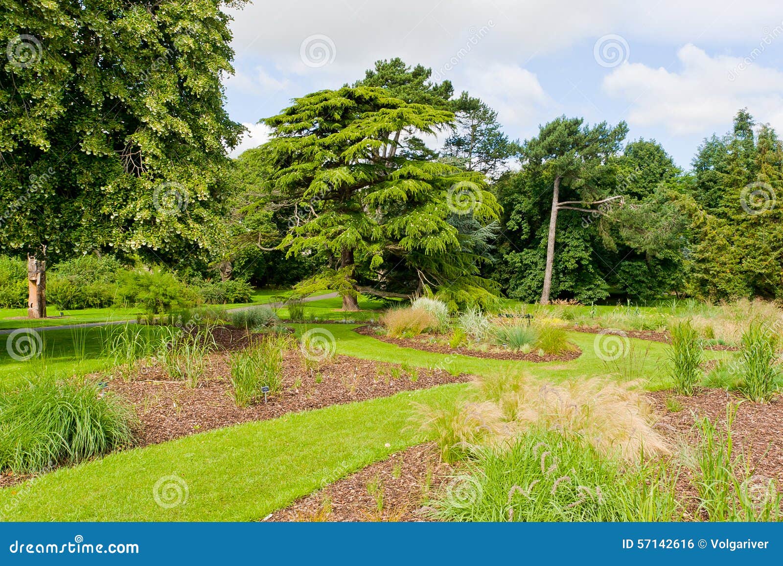 Fresh Green Landscape of Formal Garden at Summer Stock Photo - Image of ...