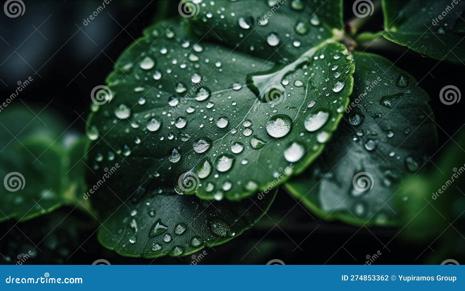 Fresh Green Leaf with Dew Drop Close Up Generative AI Stock Photo ...