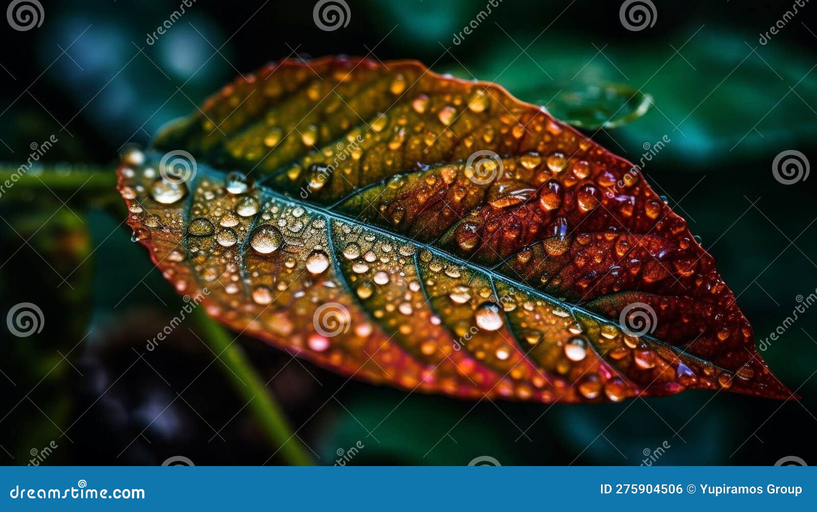 Fresh Green Leaf with Dew Drop Reflection Generated by AI Stock Photo ...