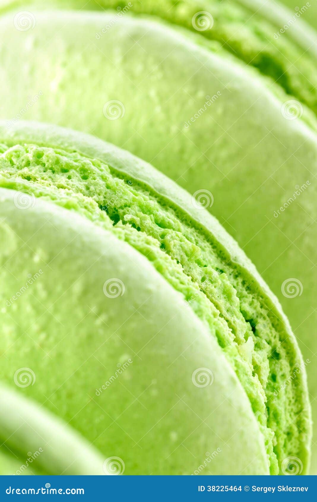 Fresh green macarons stock photo. Image of texture, food - 38225464