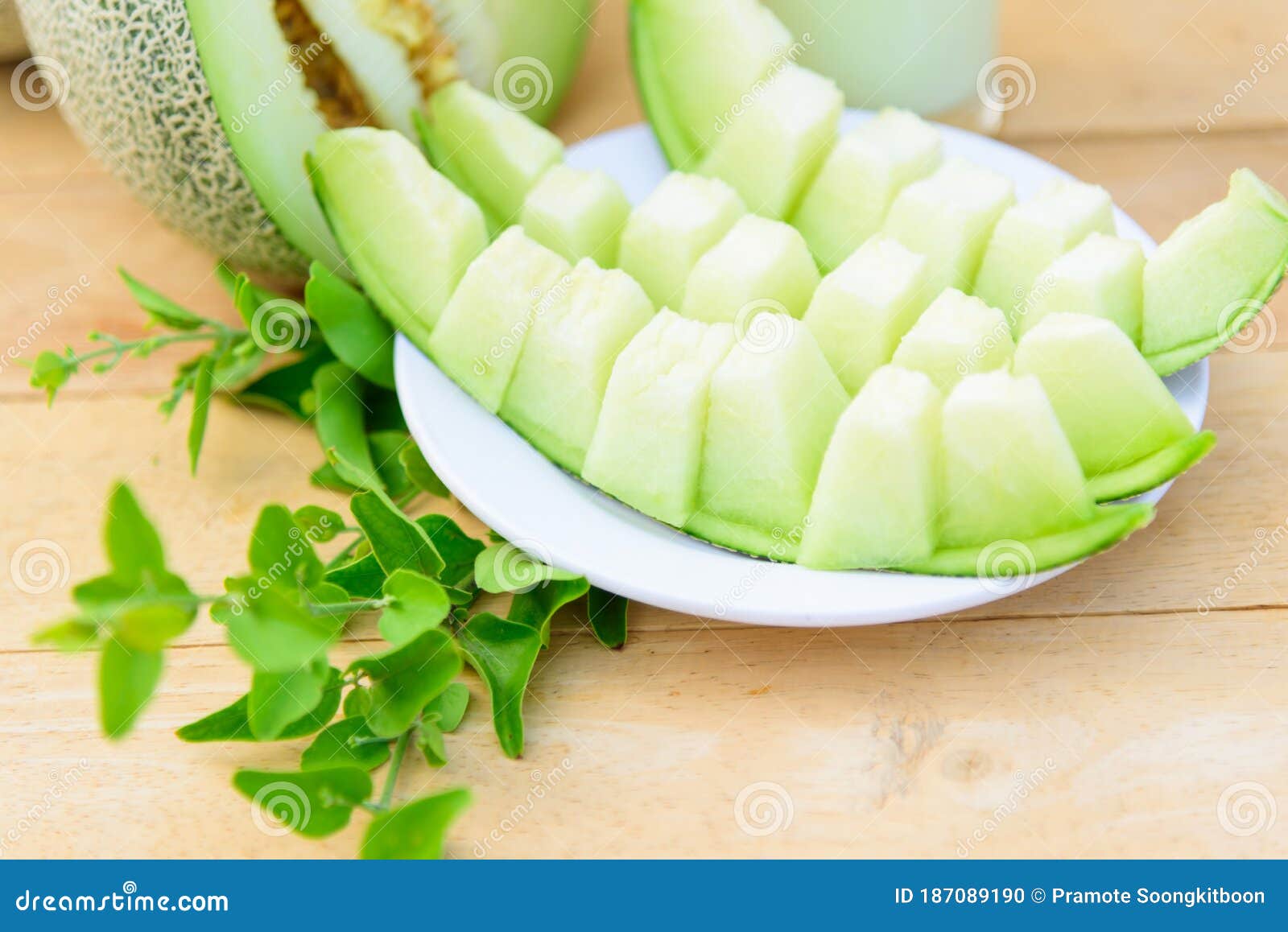 Fresh Green melon stock photo. Image of green, orange - 187089190