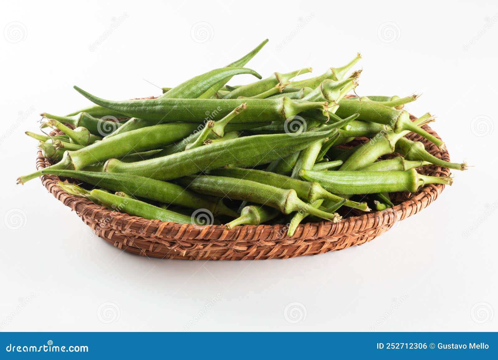 Fresh Green Okra in Basket. Caruru Ingredient Stock Photo - Image of ...