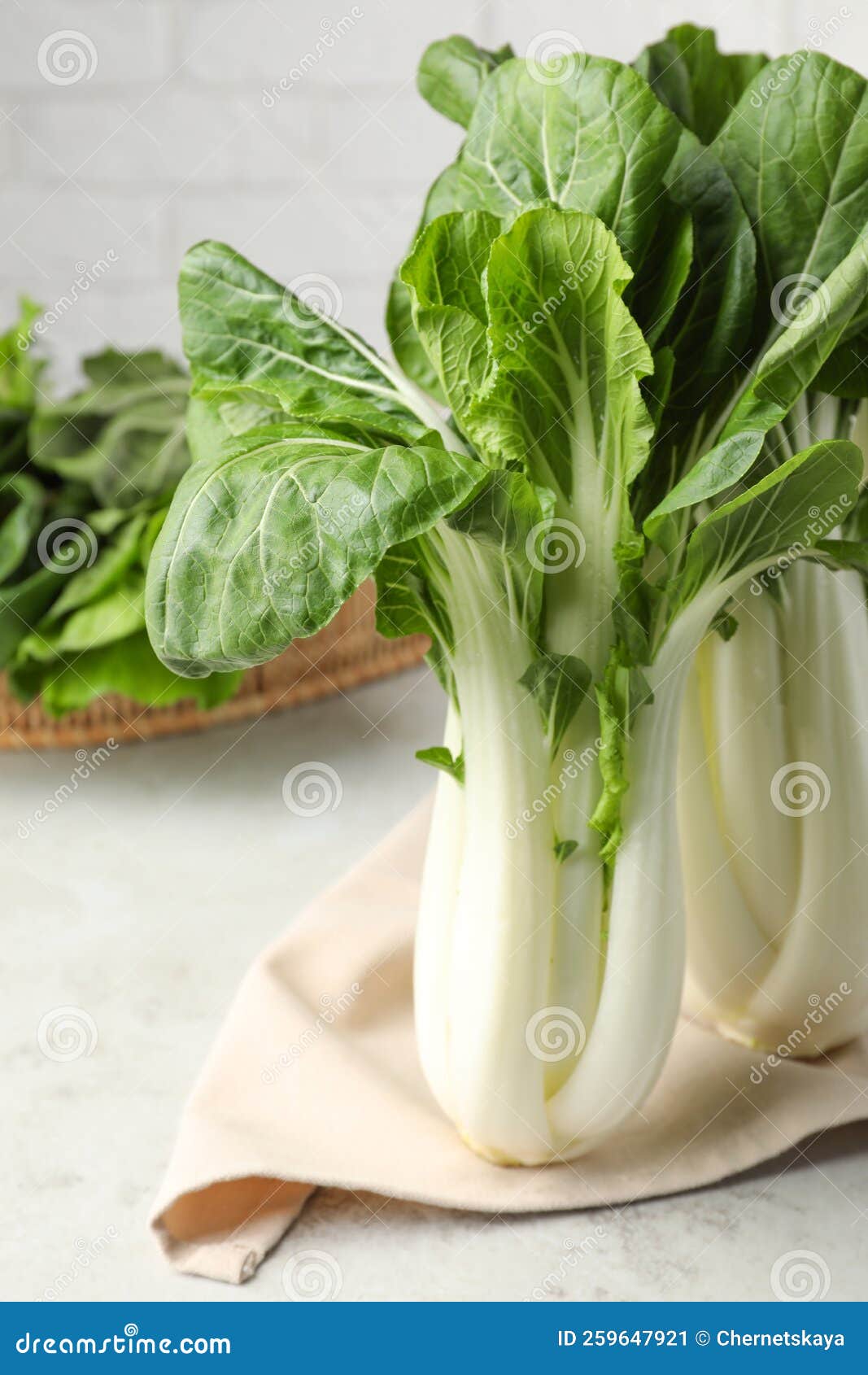 Fresh Green Pak Choy Cabbages on Light Table, Closeup Stock Image ...
