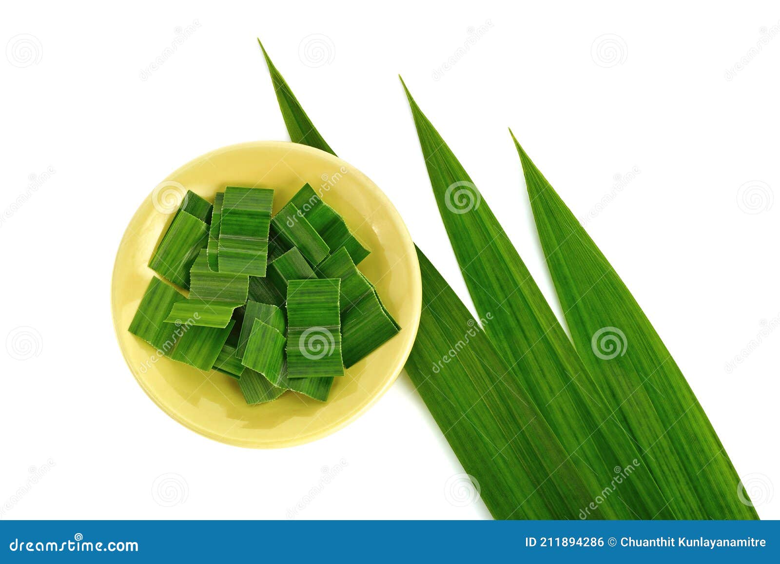 Fresh Green Pandan Leaves on White Stock Photo - Image of healthy ...