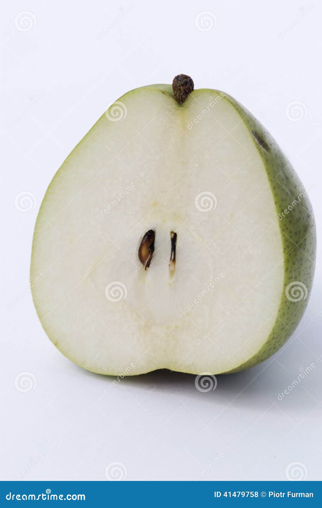 Fresh Green Pear the Cut Closeup Macro Stock Photo - Image of texture ...