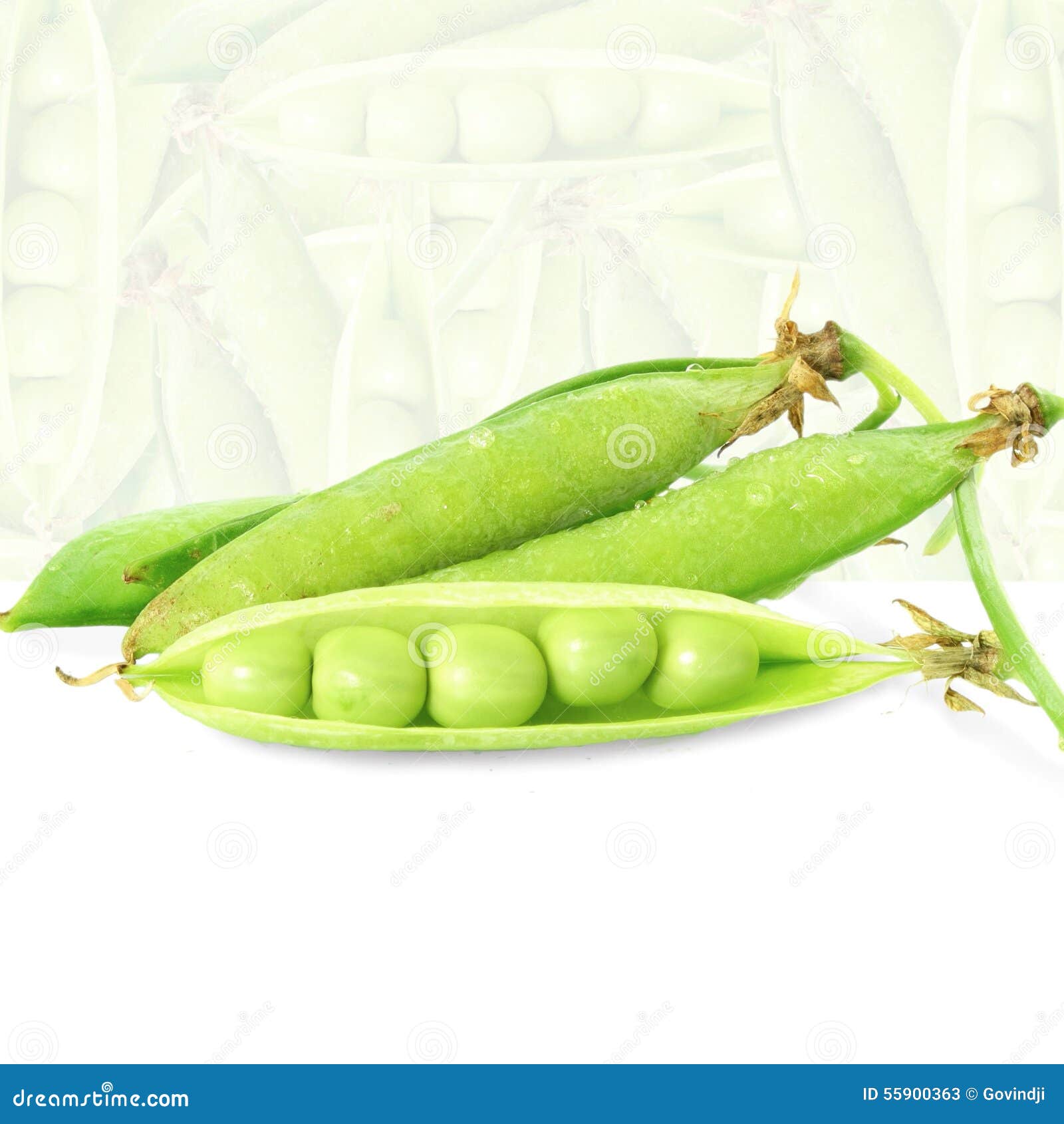 Fresh Green Peas Vegetable in Blurs Pea Background Stock Image - Image ...