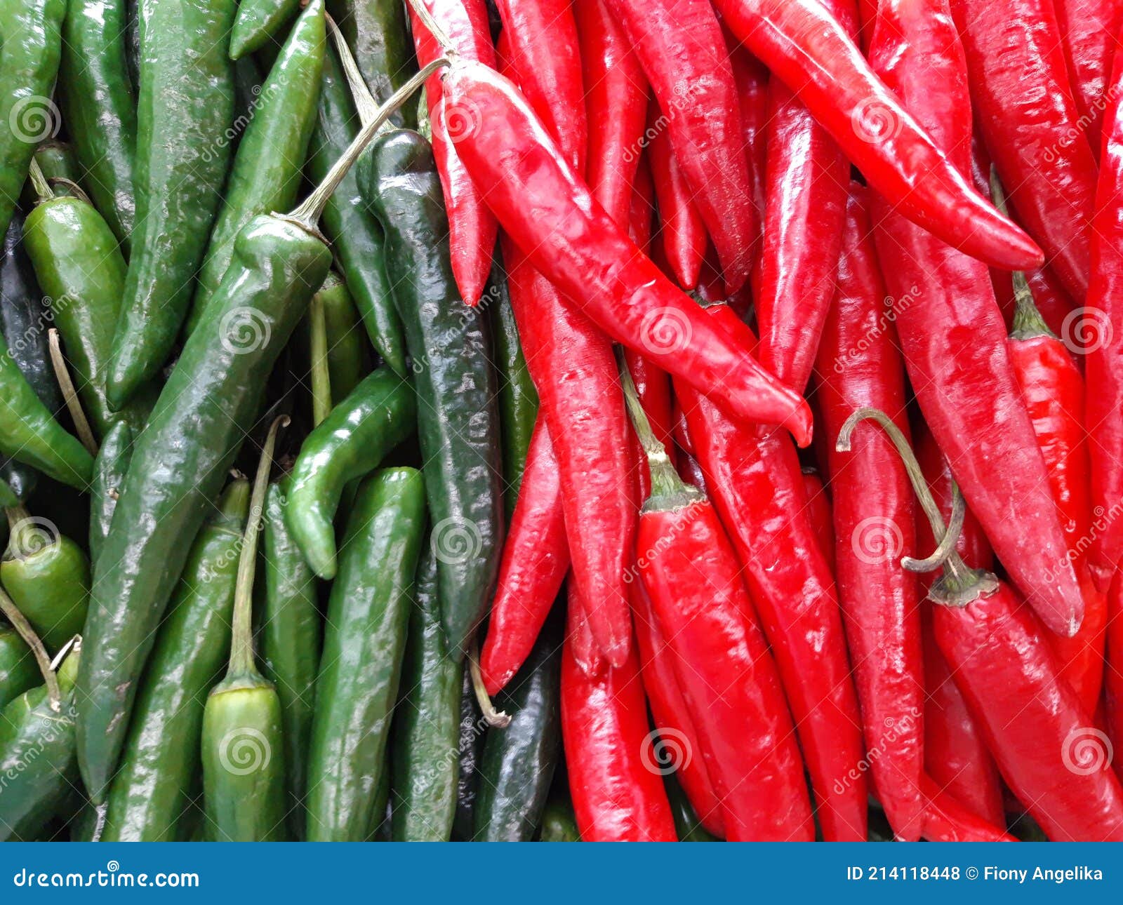 Fresh Green and Red Chilli Pepper in Suppermarket Stock Photo - Image ...