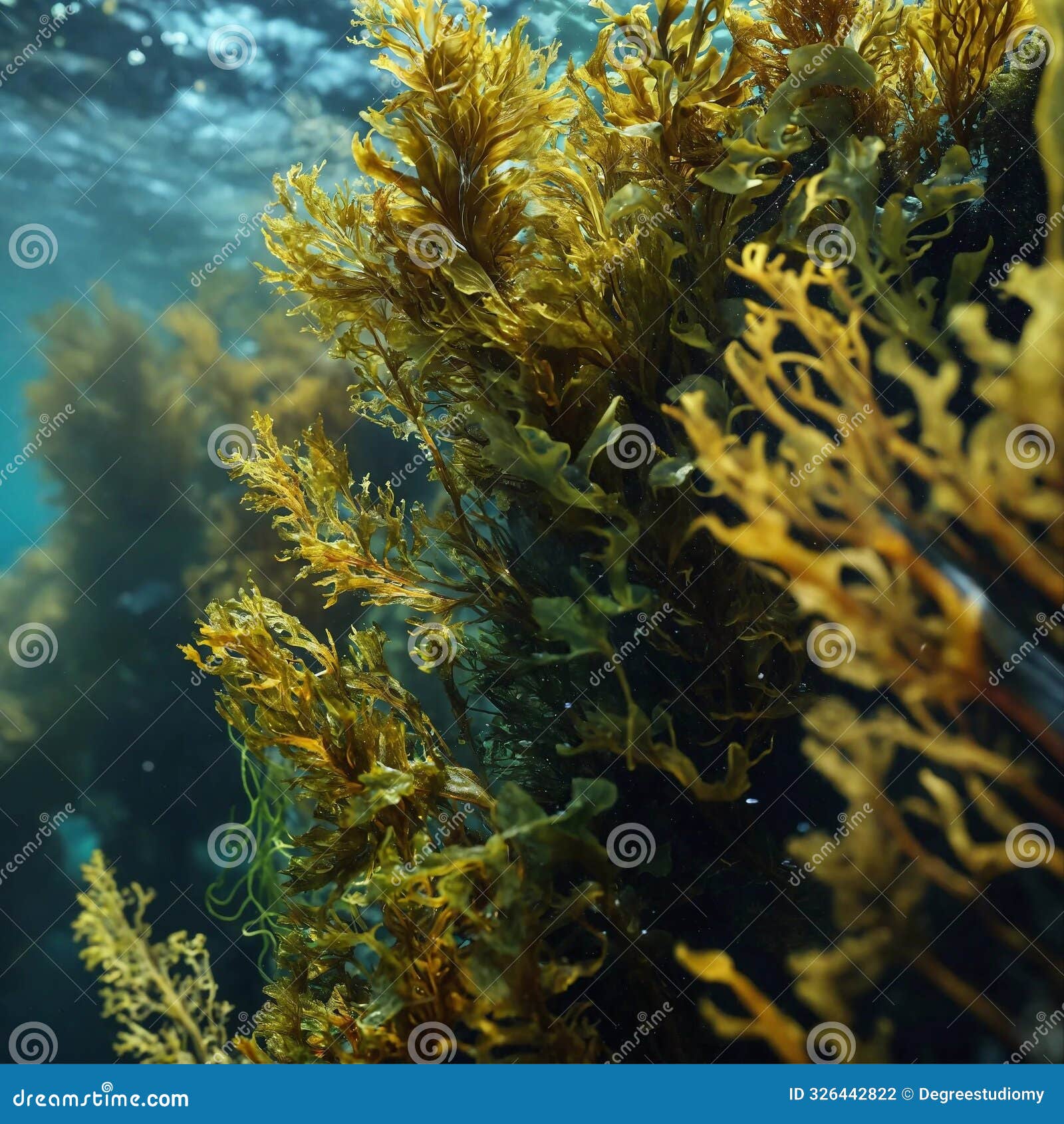Fresh Green Seaweed Underwater. Generative Ai. Ai Stock Photo - Image ...