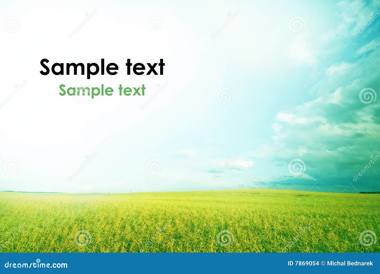 Fresh Green Spring Landscape with Free Space for T Stock Photo - Image ...