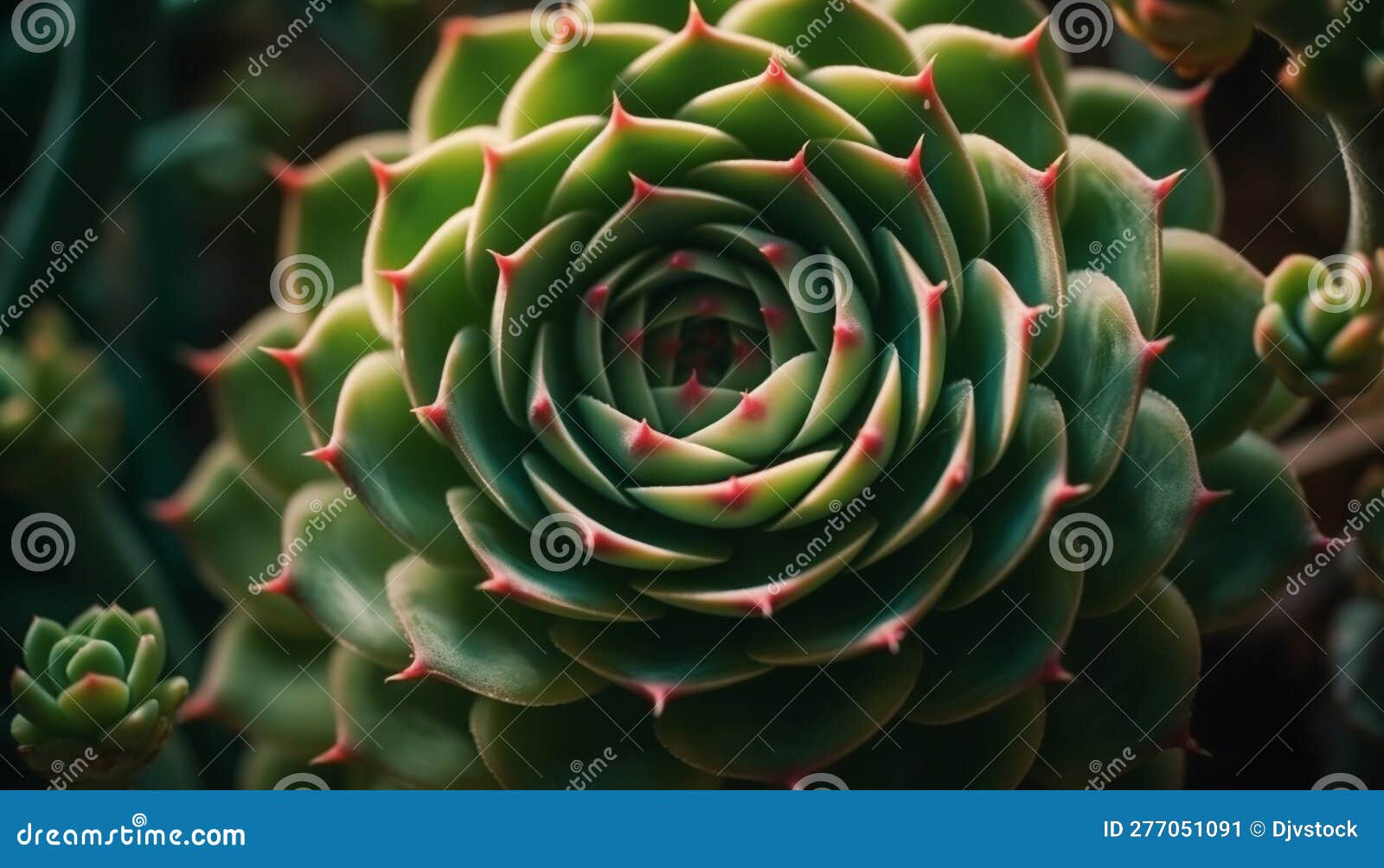 Fresh Green Succulent Leaf, Sharp Thorn Pattern Generated by AI Stock ...