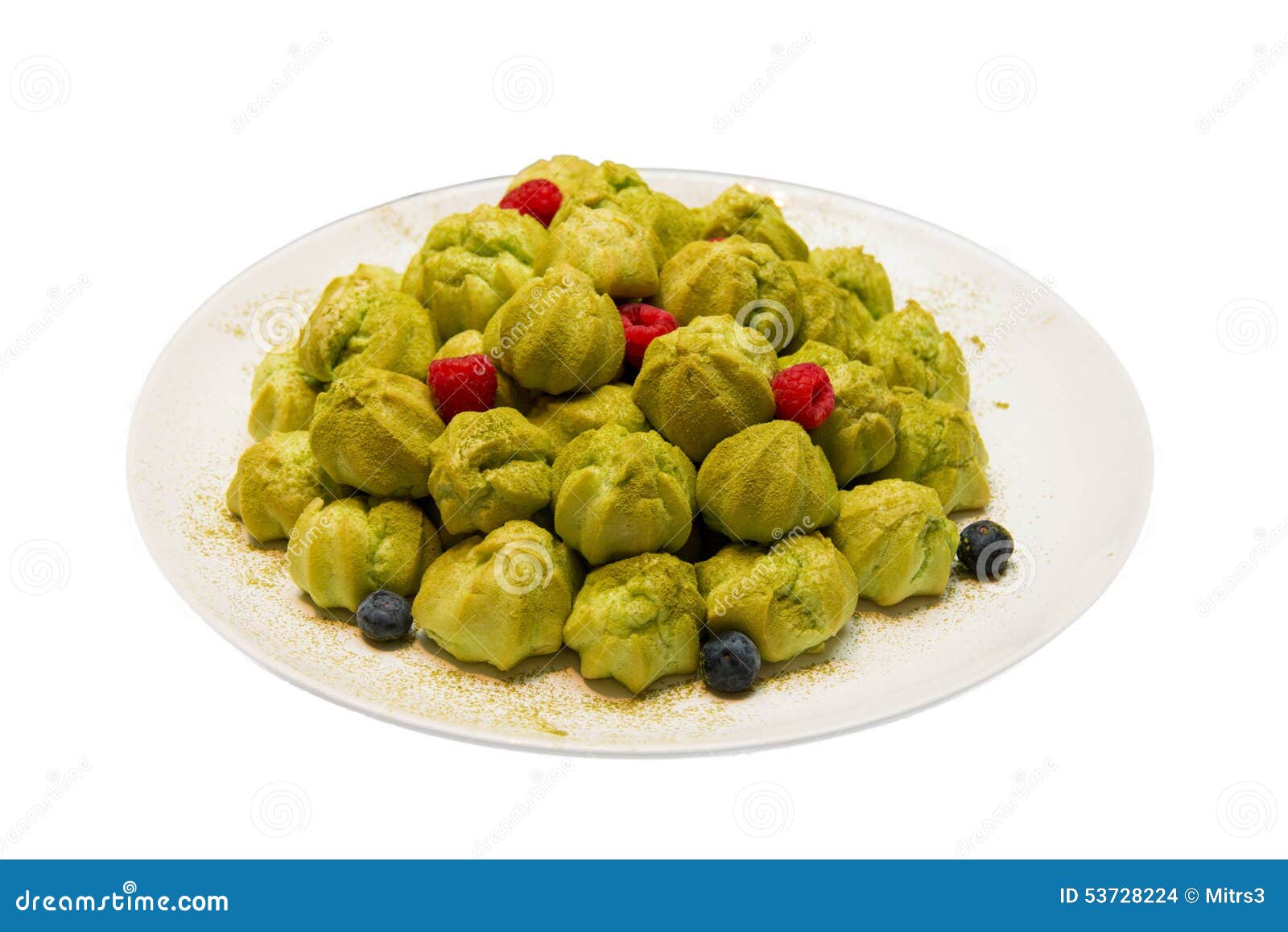 Fresh Green Tea Eclairs on White. Stock Photo - Image of pastry, green ...