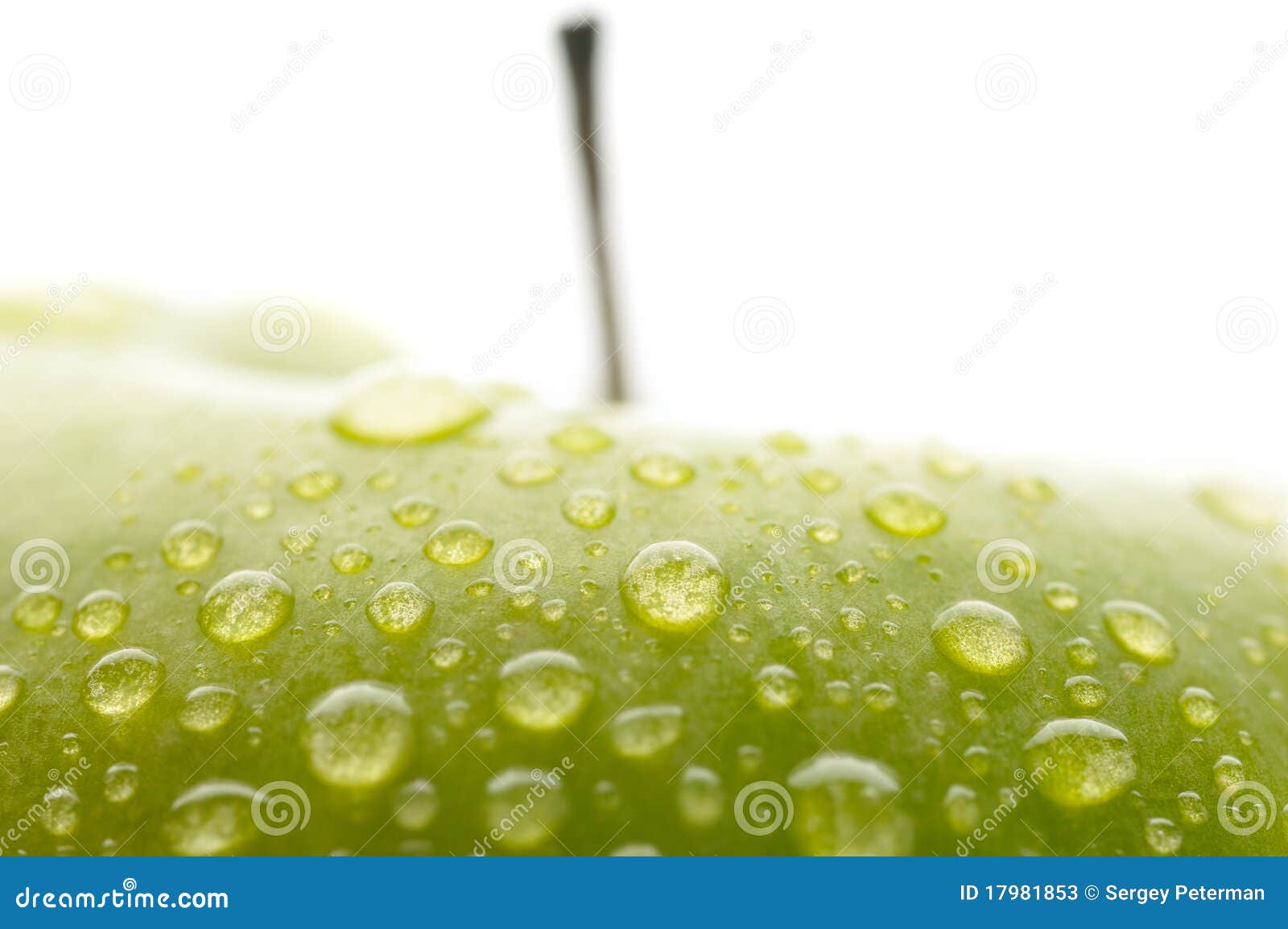 Fresh green wet apple stock image. Image of food, clean - 17981853