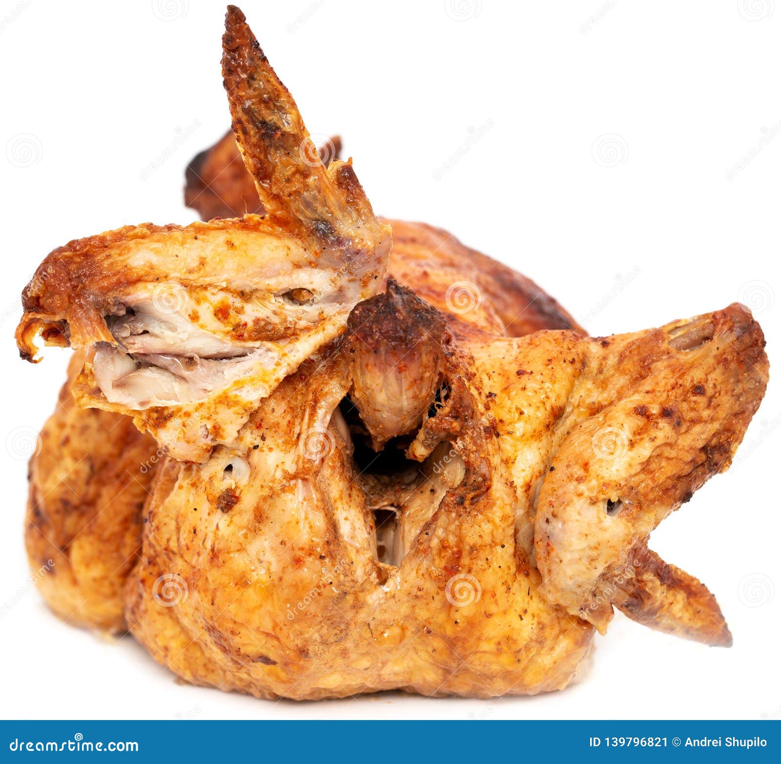 Fresh Grilled Chicken on a White Background Stock Image - Image of ...