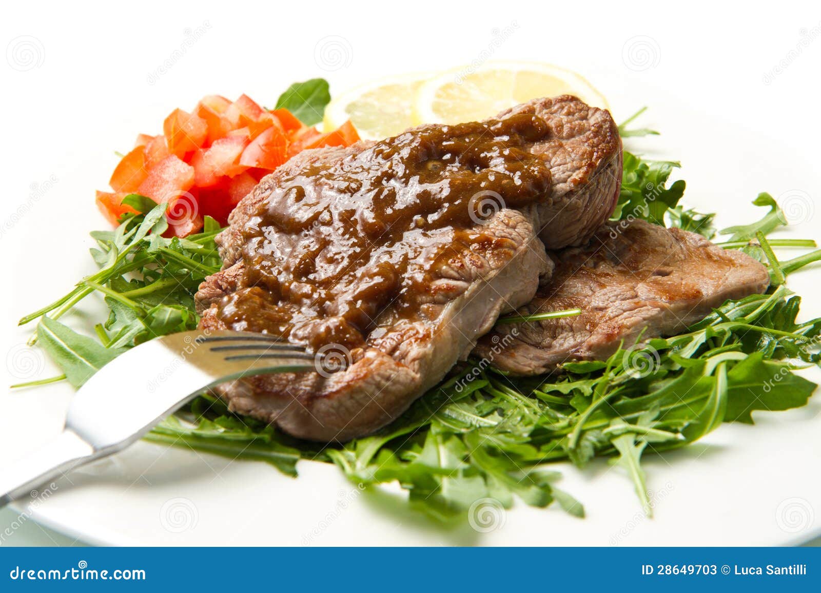 Fresh grilled red meat stock image. Image of cutlery - 28649703