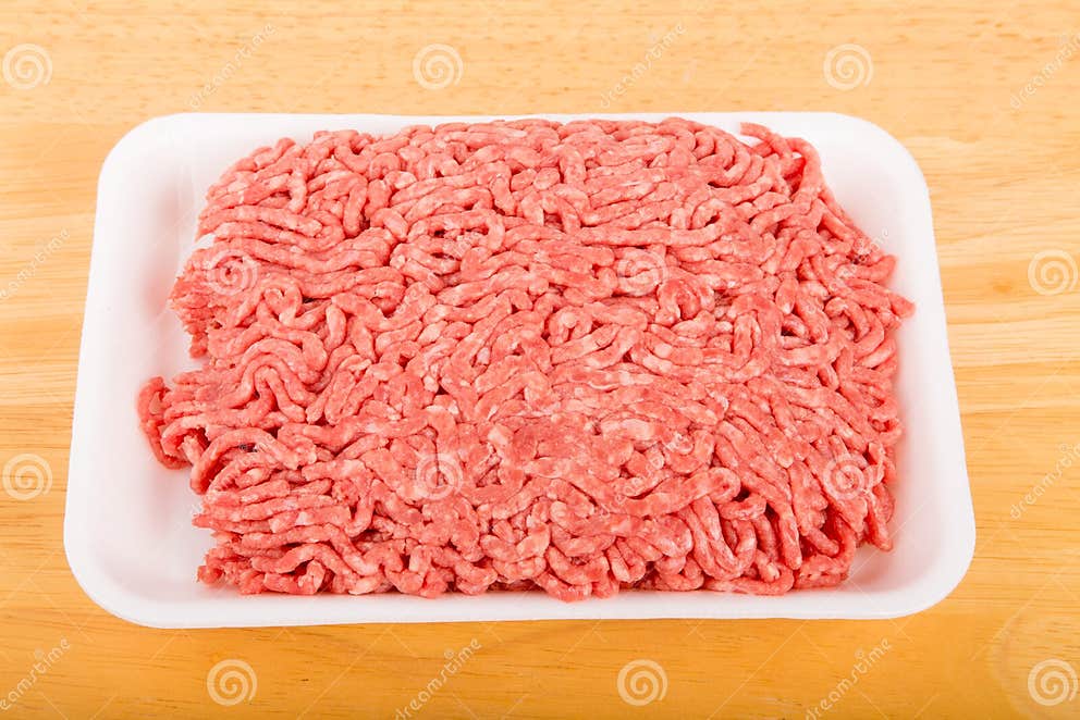 Fresh Ground Beef on Tray stock image. Image of package - 39716751