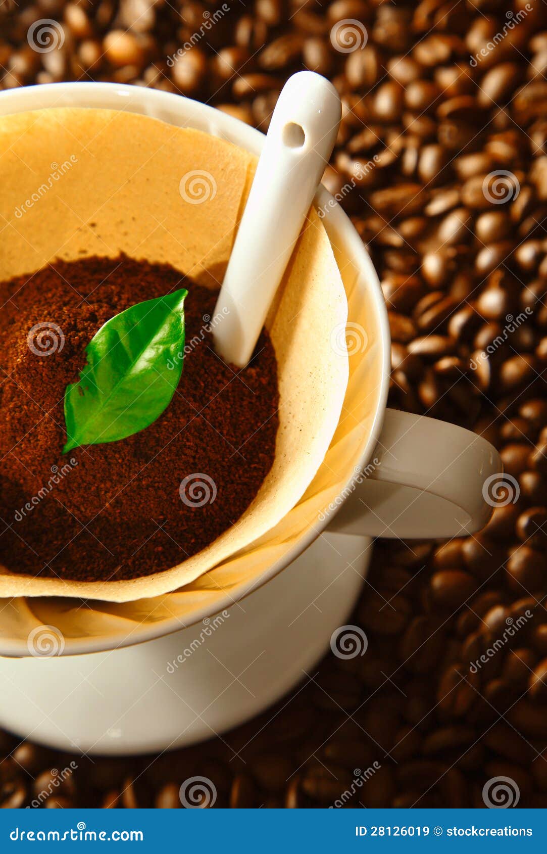 Fresh Ground Coffee in a Portable Filter Stock Image - Image of fresh ...