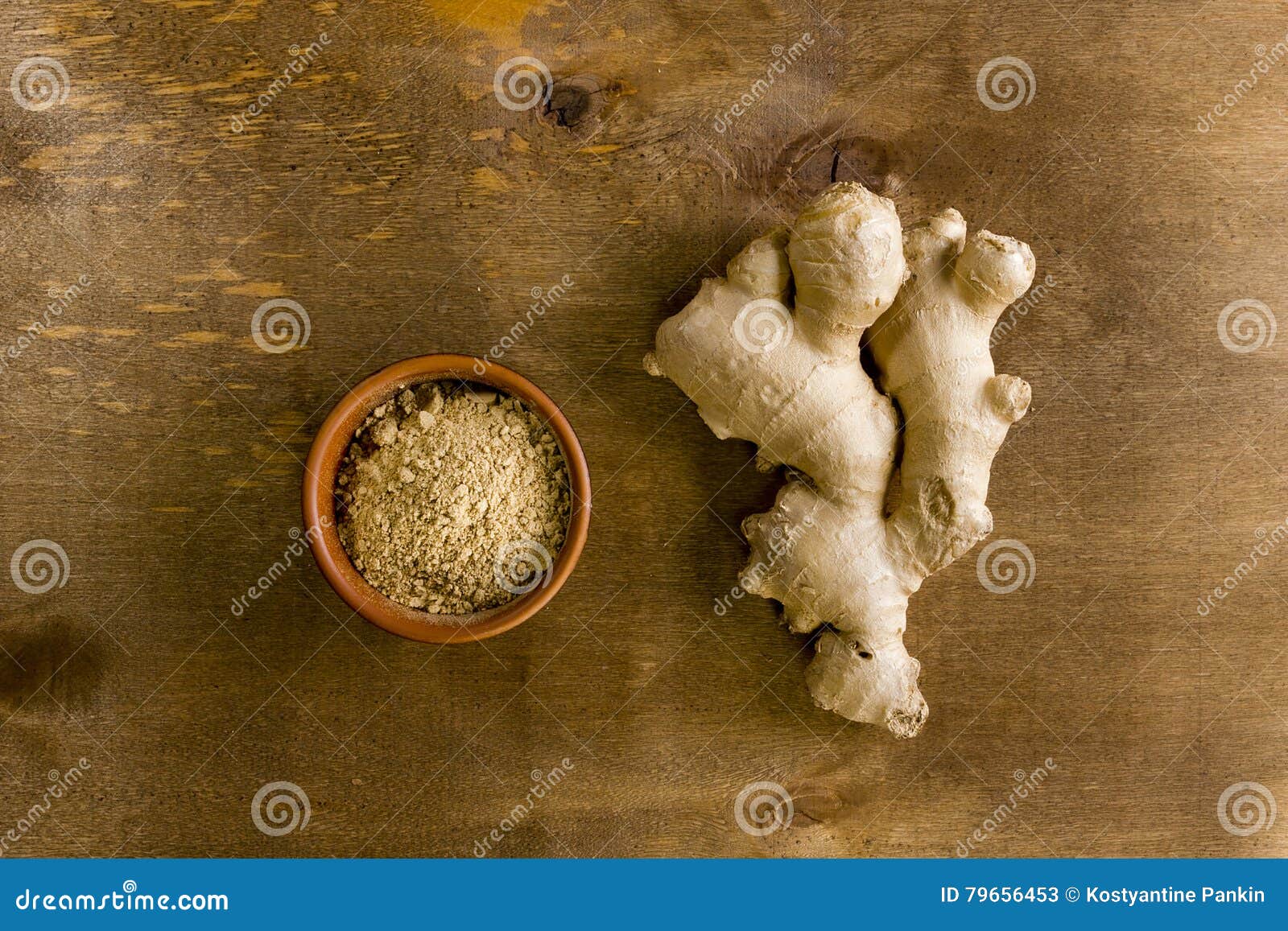 Fresh and Ground Ginger Root Spice Stock Image - Image of piece, powder ...