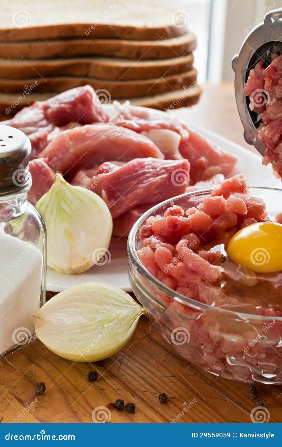 Fresh ground meat cooked stock image. Image of natural - 29559059