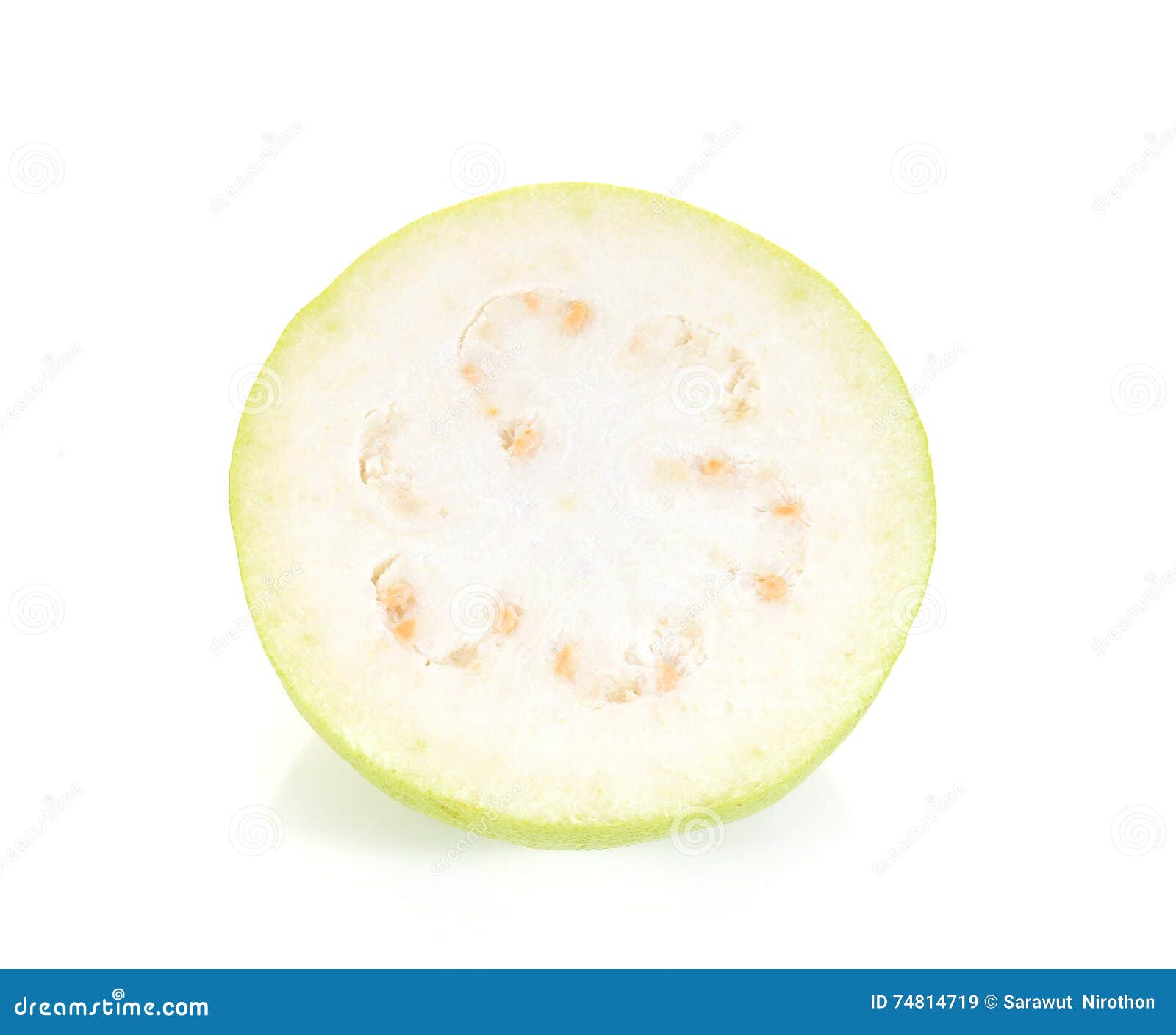 Fresh Guava Cut Pieces on White Background. Stock Image - Image of ripe ...