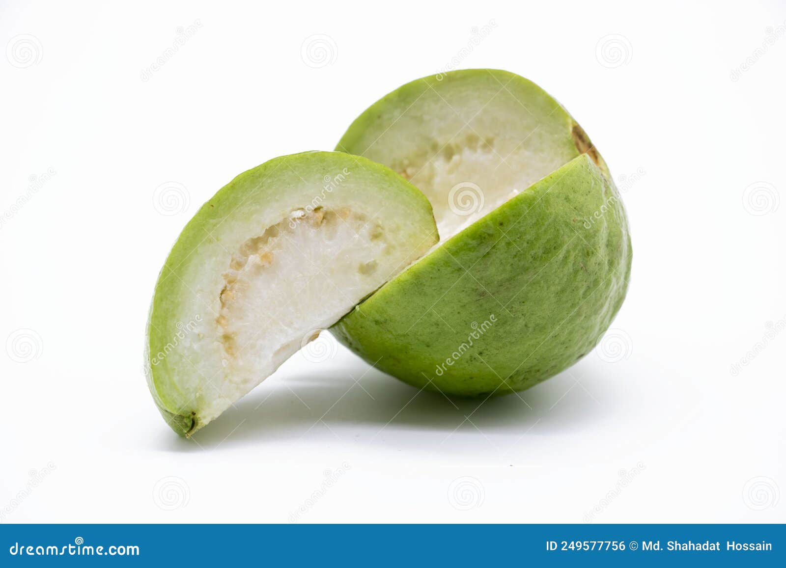 Fresh Guava Fruit Slices Isolated on the White Background Front View ...