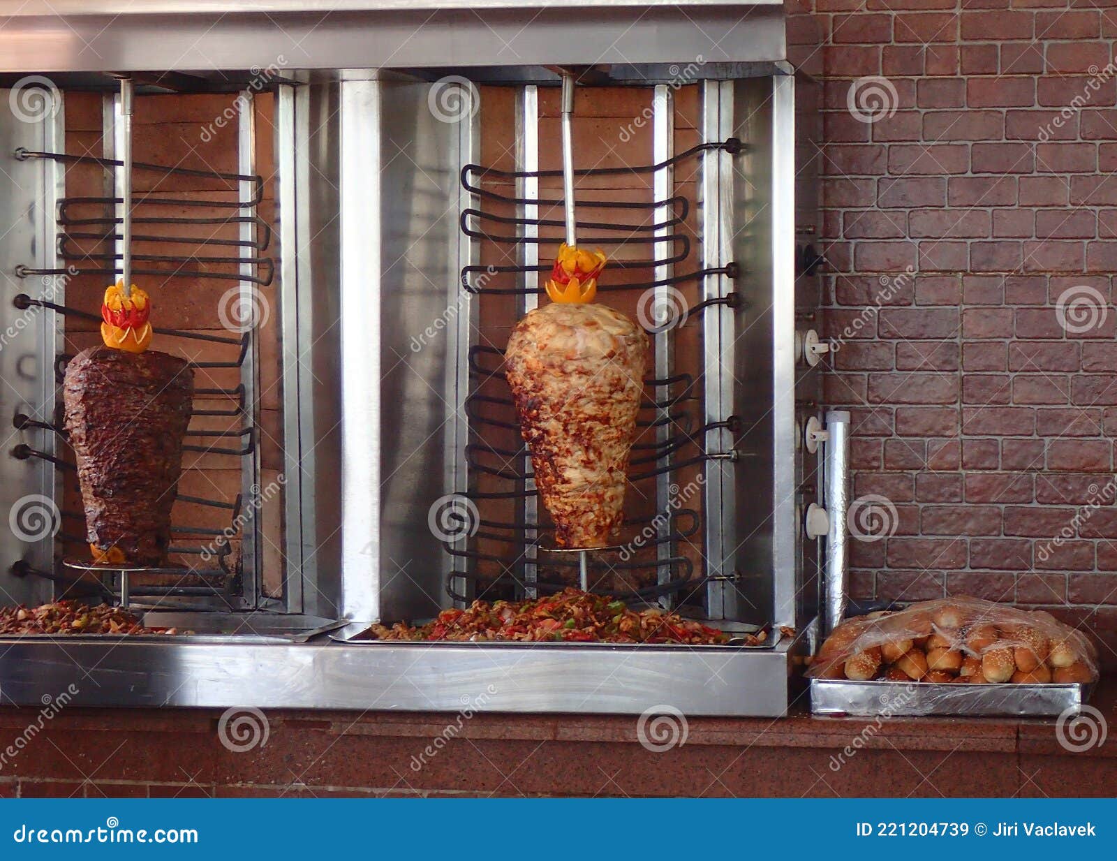 Fresh gyros meat stock image. Image of fresh, rotisserie - 221204739