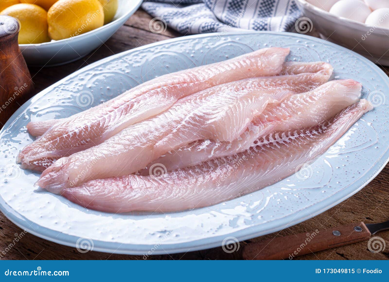 Fresh Haddock Fillets stock image. Image of plate, haddock - 173049815