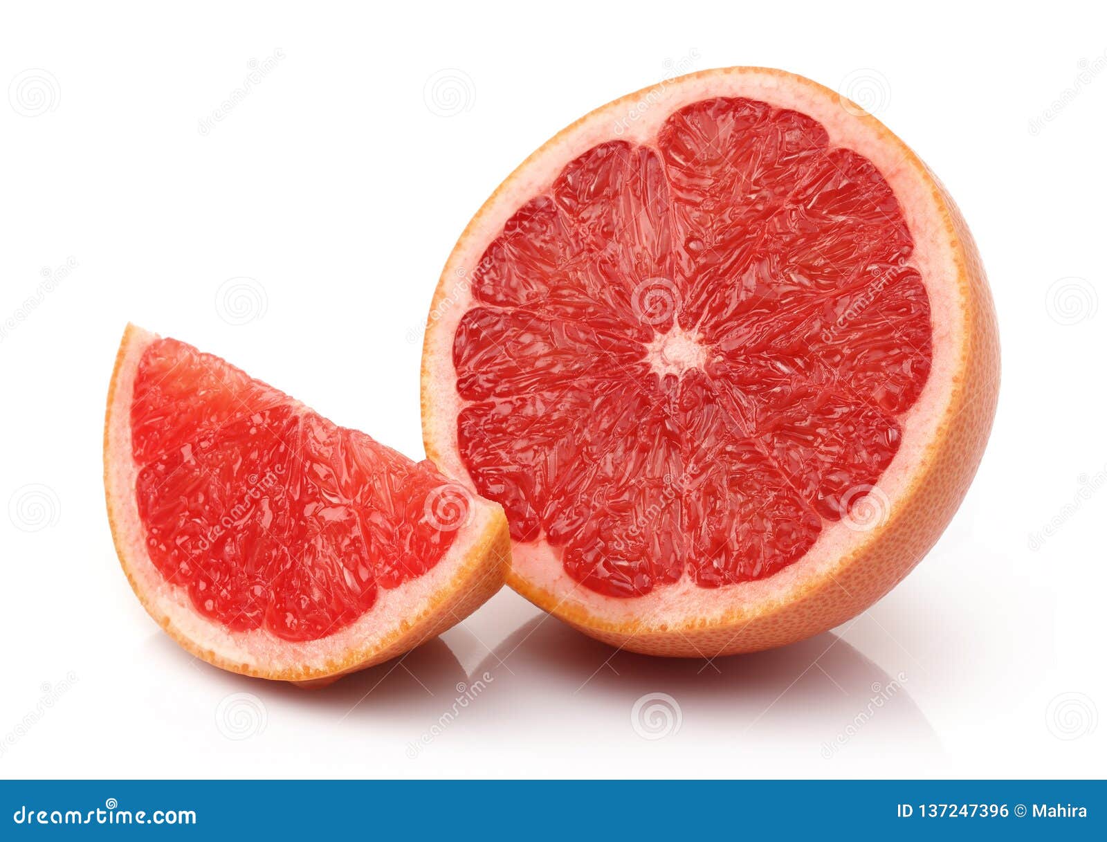 Fresh Half Grapefruit with Slice Stock Photo - Image of fresh, healthy ...