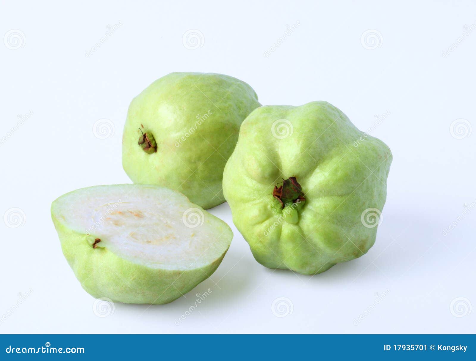 Fresh Half of Guava Fruit Over White Background Stock Image - Image of ...