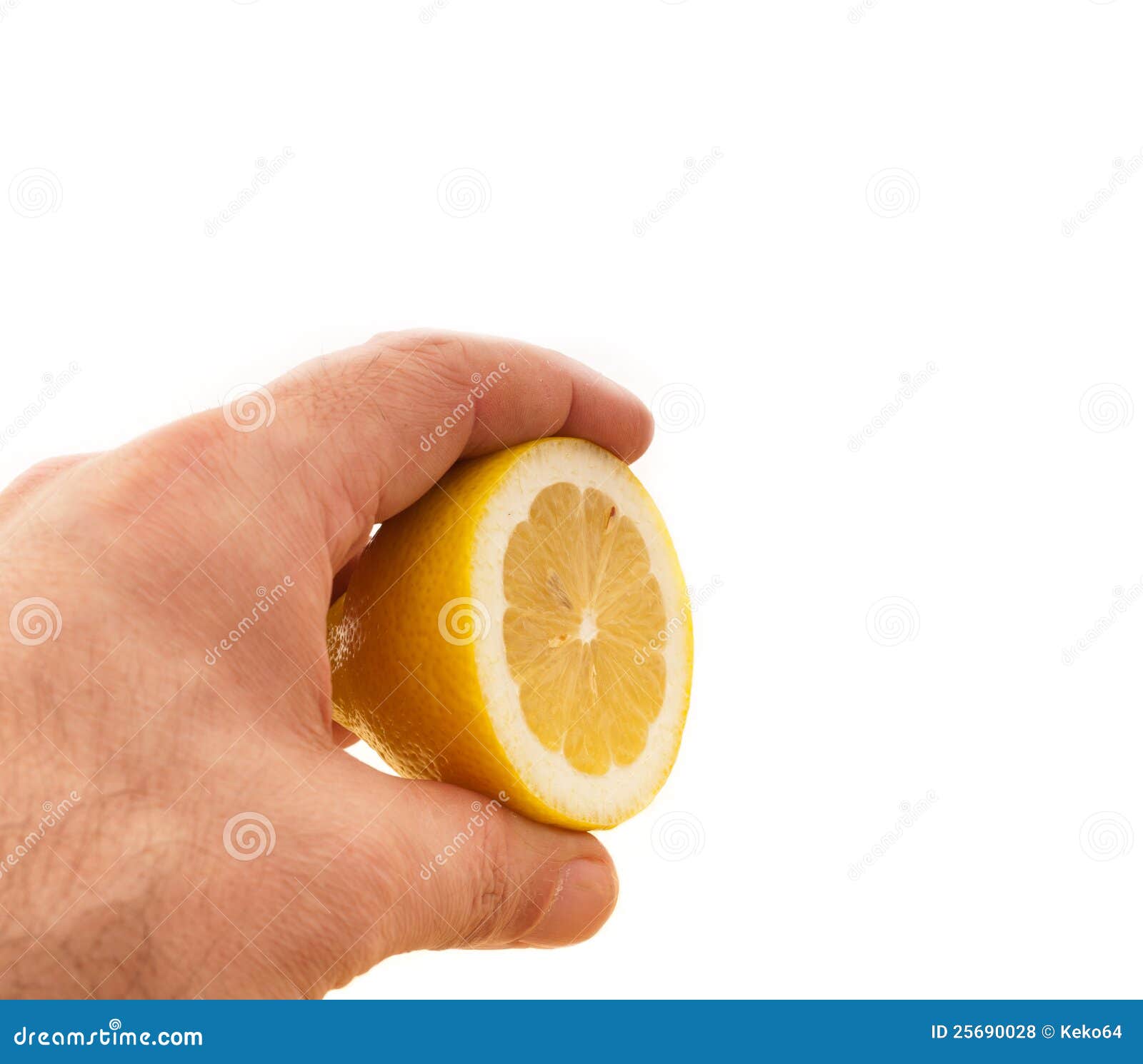 Fresh half lemon on hand stock photo. Image of nature - 25690028
